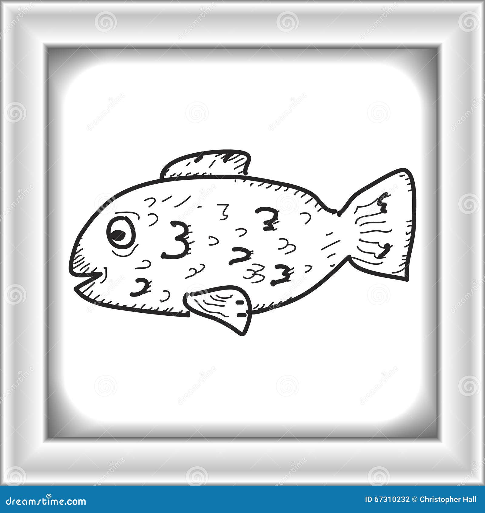 Simple doodle of a fish stock illustration. Illustration of white ...