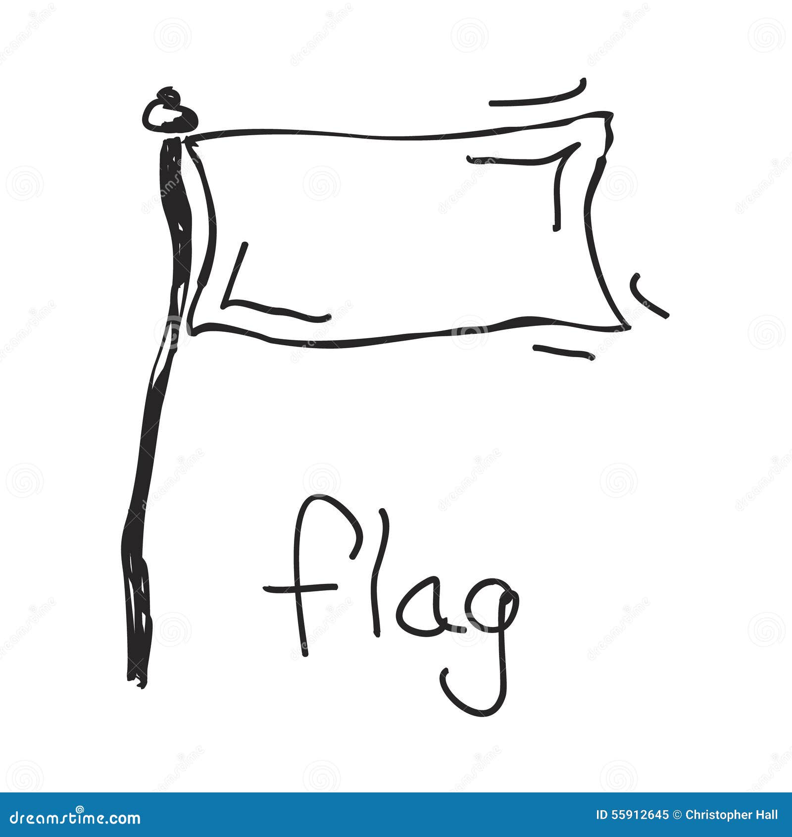 Simple doodle of a flag stock vector. Illustration of concept - 55912645