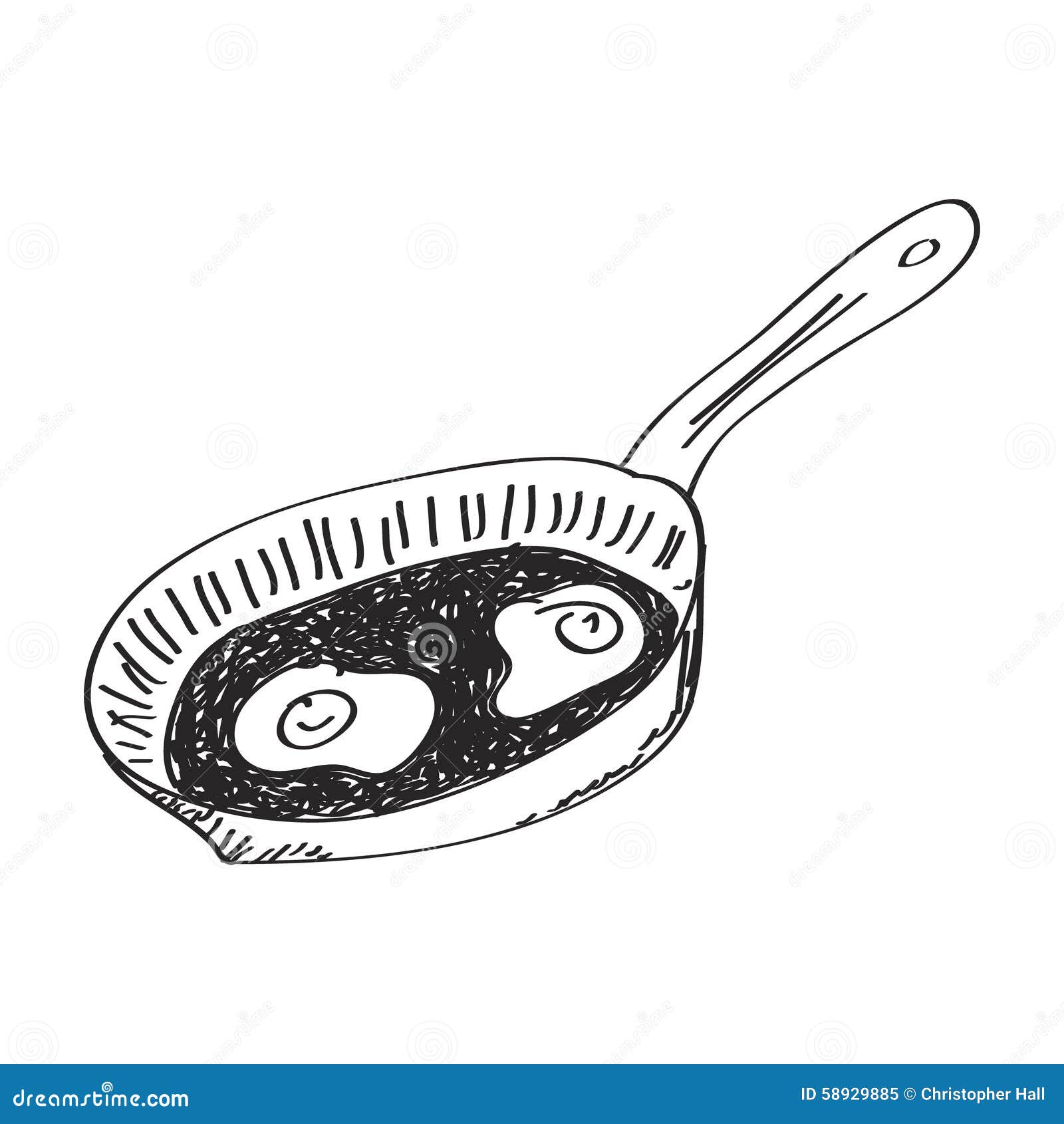 Simple Doodle of a Frying Pan Stock Vector - Illustration of doodle ...