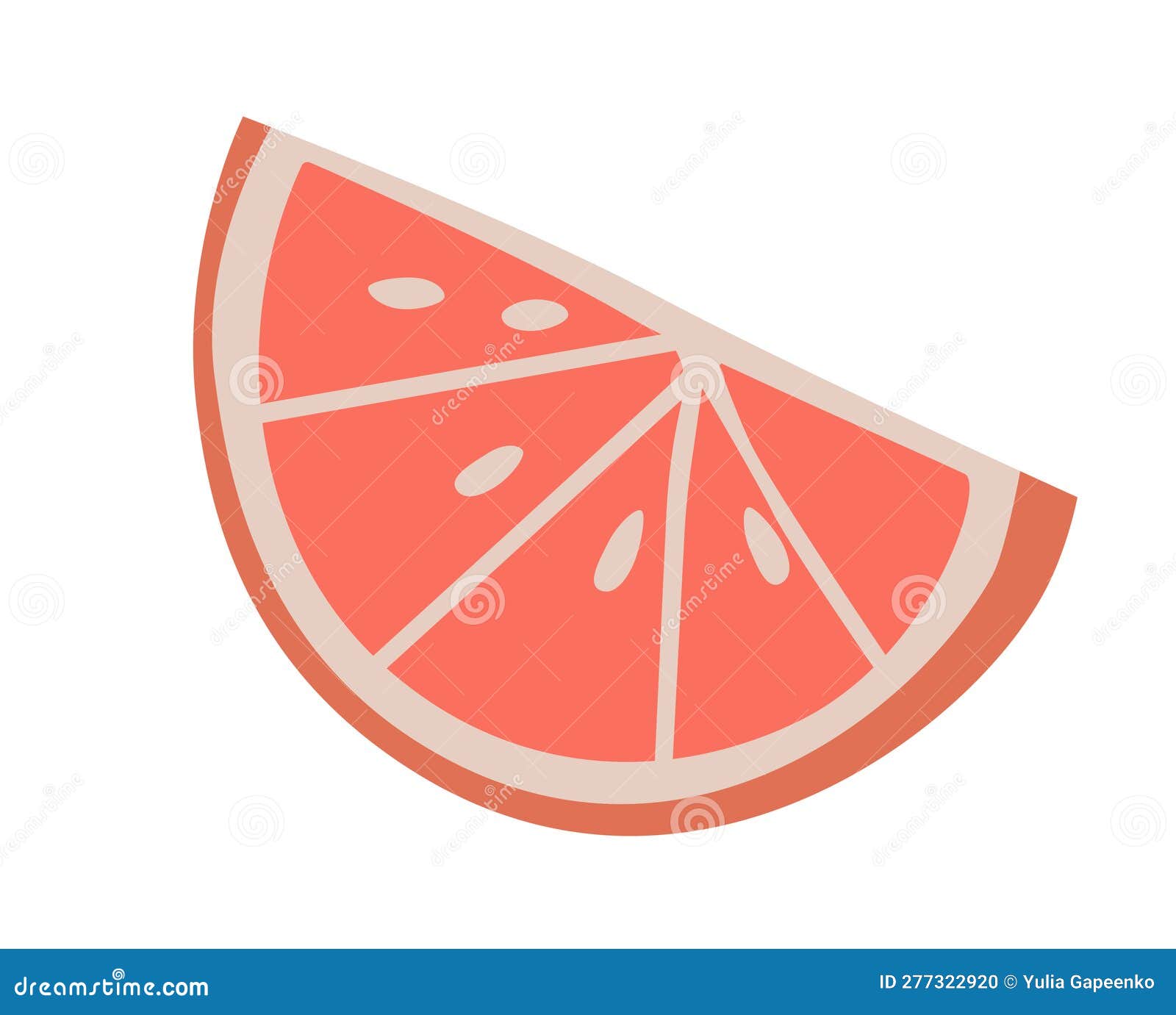 Simple Doodle Grapefruit on White. Vector Illustration Stock Vector ...