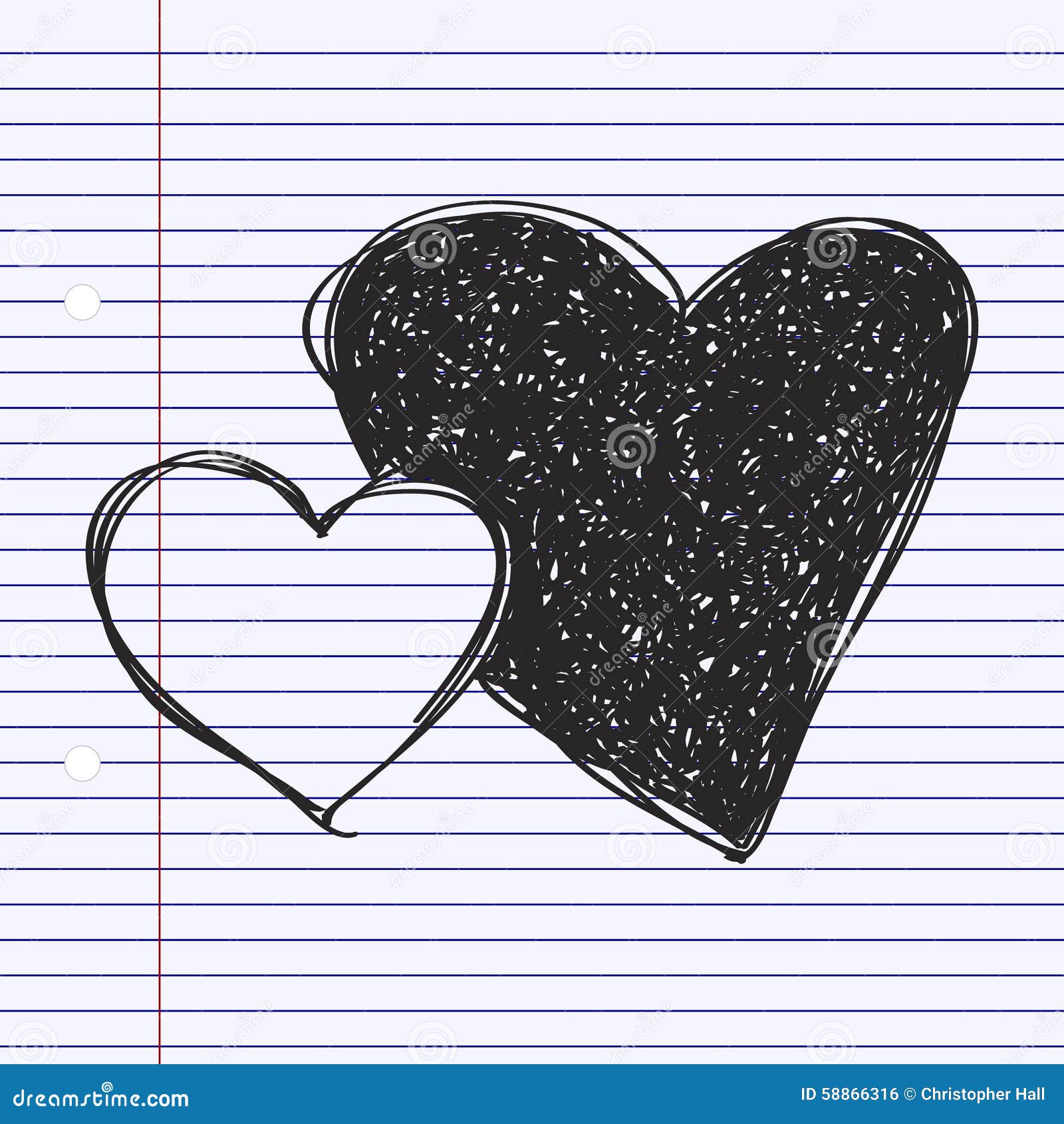 Simple doodle of a heart stock vector. Illustration of symbol - 58866316