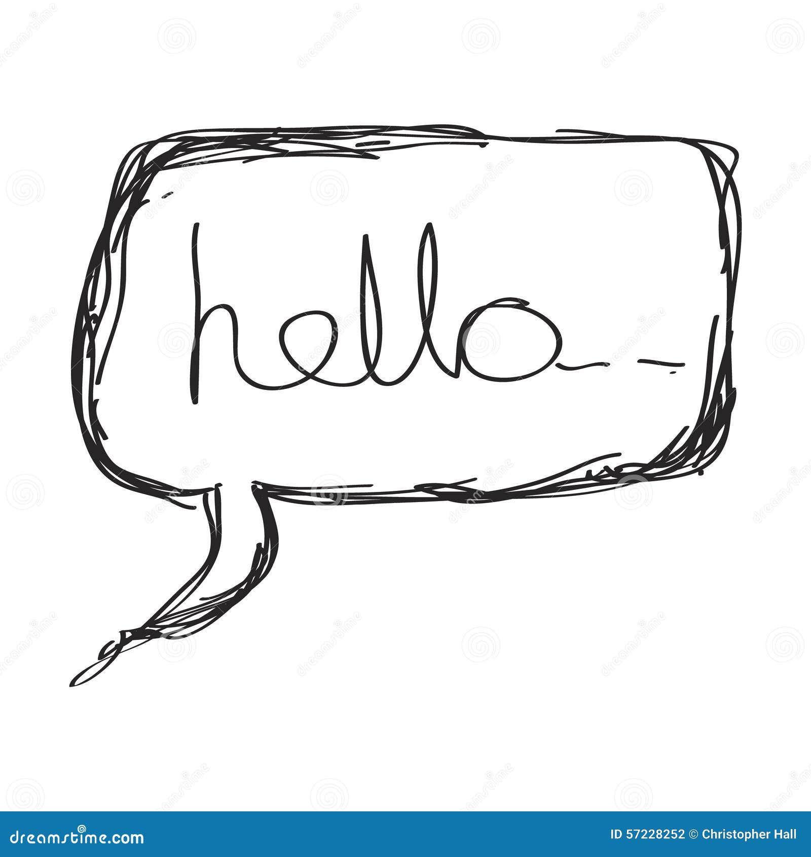 Simple doodle of a hello stock vector. Illustration of white - 57228252
