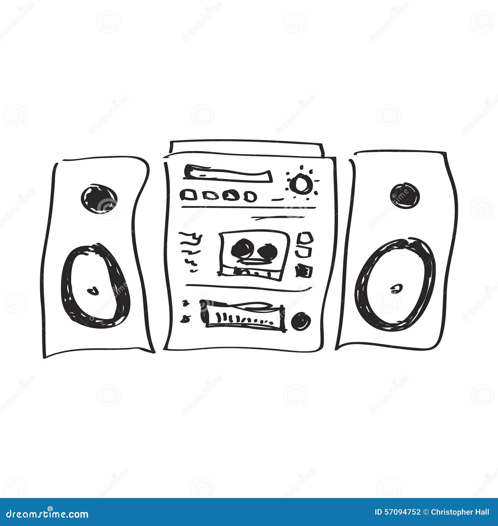 Simple doodle of a hifi stock vector. Illustration of entertainment ...