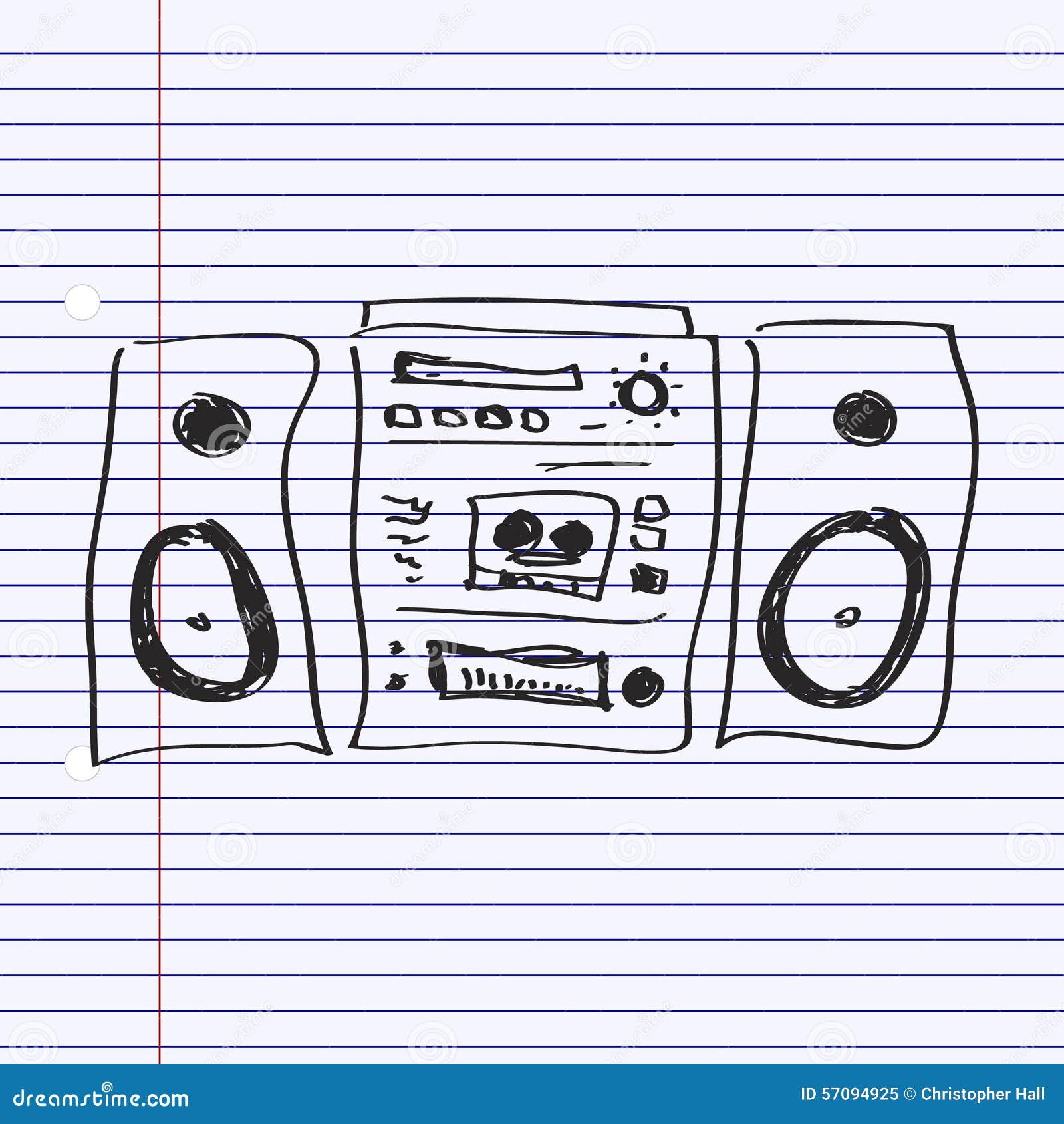 Simple doodle of a hifi stock vector. Illustration of electronics ...