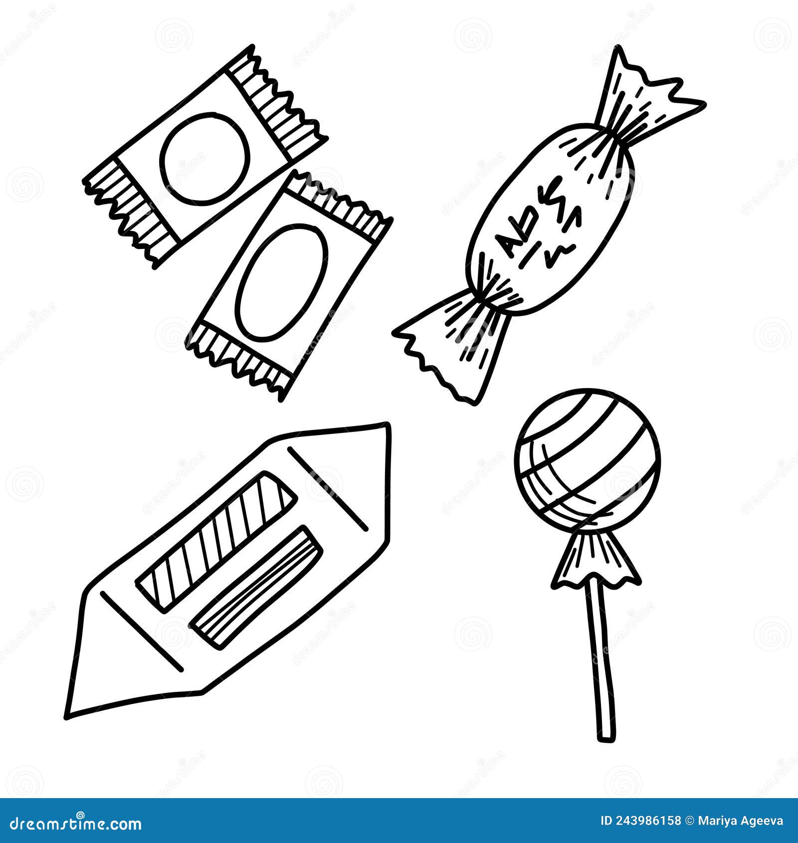 Simple Doodle Illustration of Sweets Stock Vector - Illustration of ...