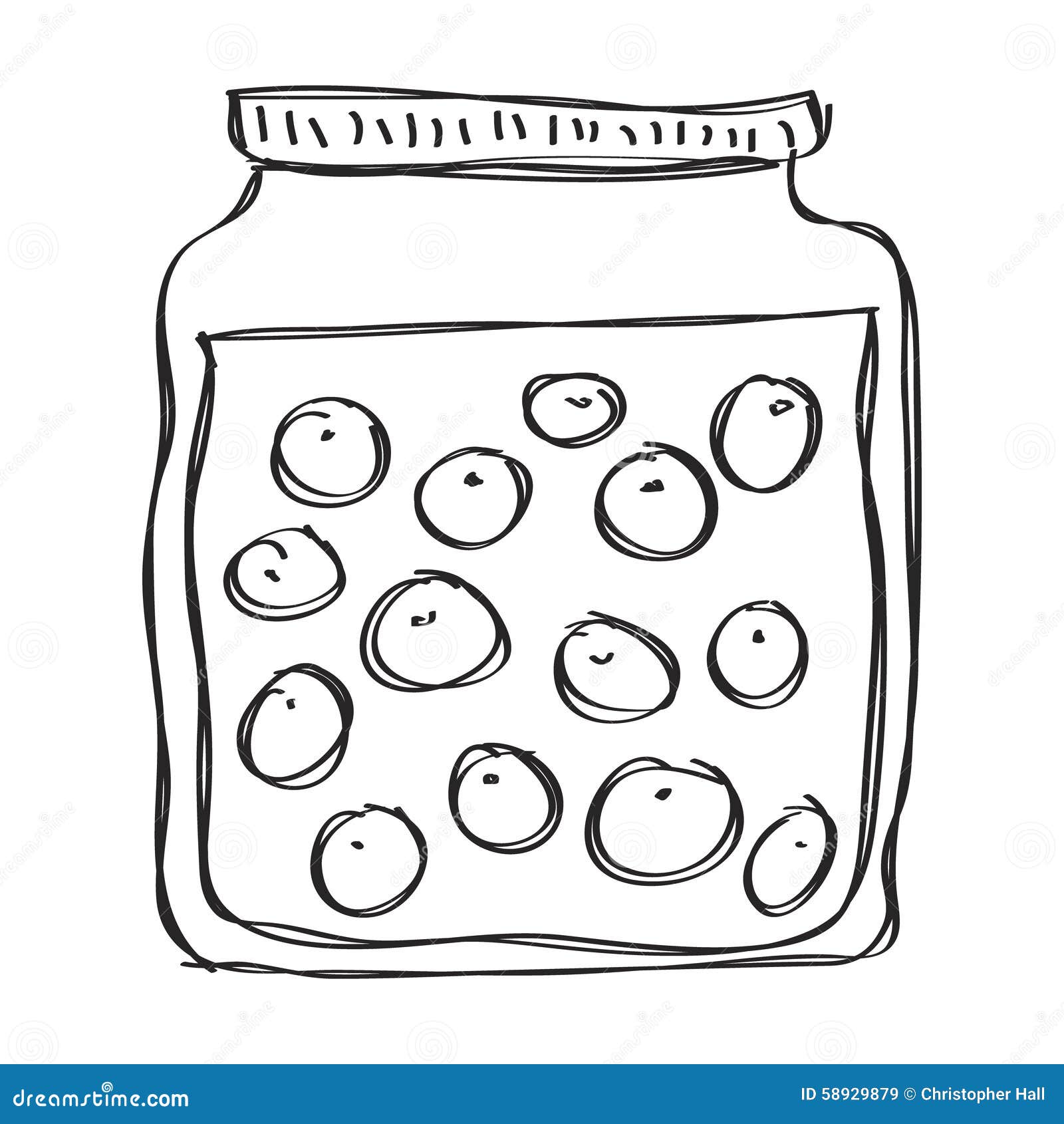 Simple doodle of a jar stock vector. Illustration of leaf - 58929879