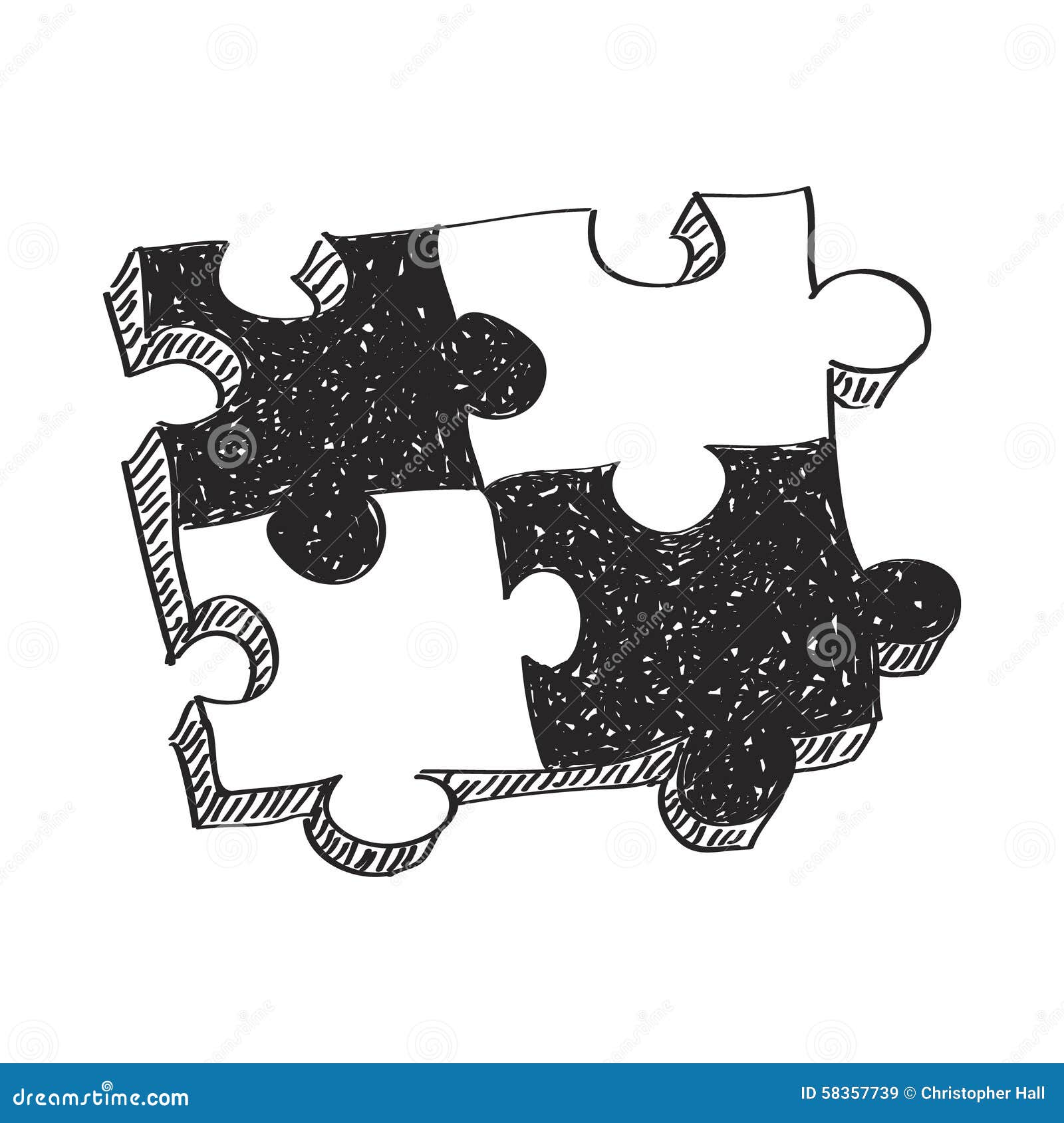 Simple Doodle of a Jigsaw Piece Stock Vector - Illustration of drawing ...