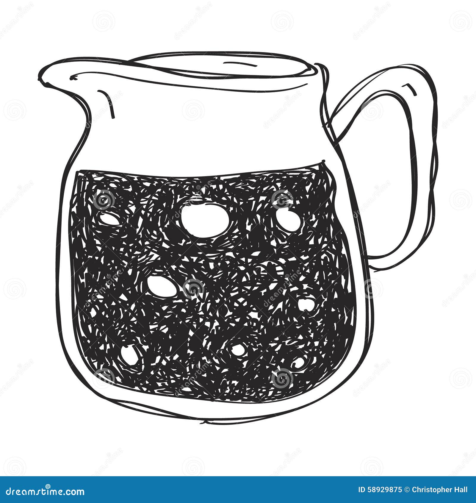Simple doodle of a jug stock vector. Illustration of white - 58929875