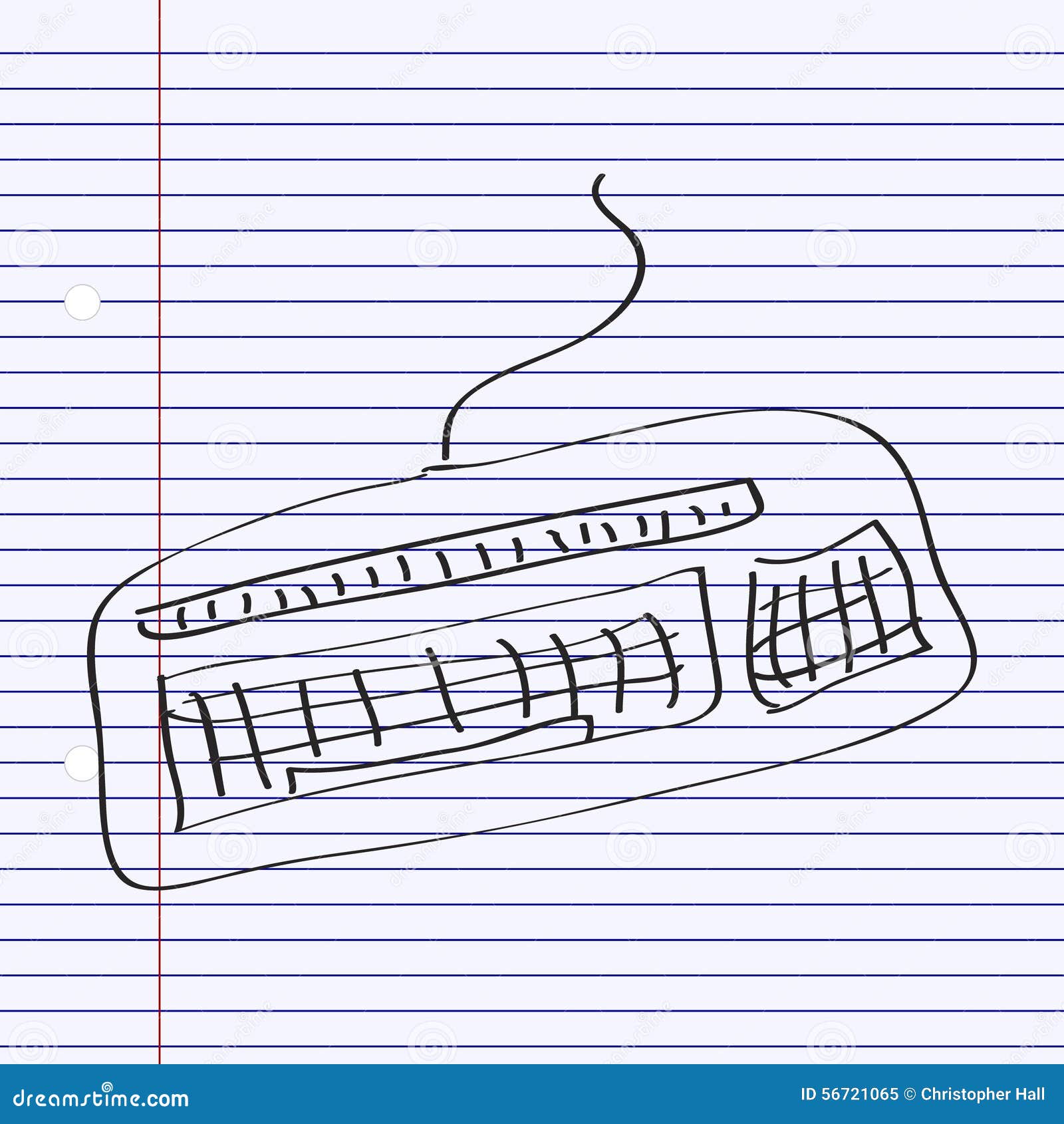 Simple Doodle of a Keyboard Stock Vector - Illustration of office ...