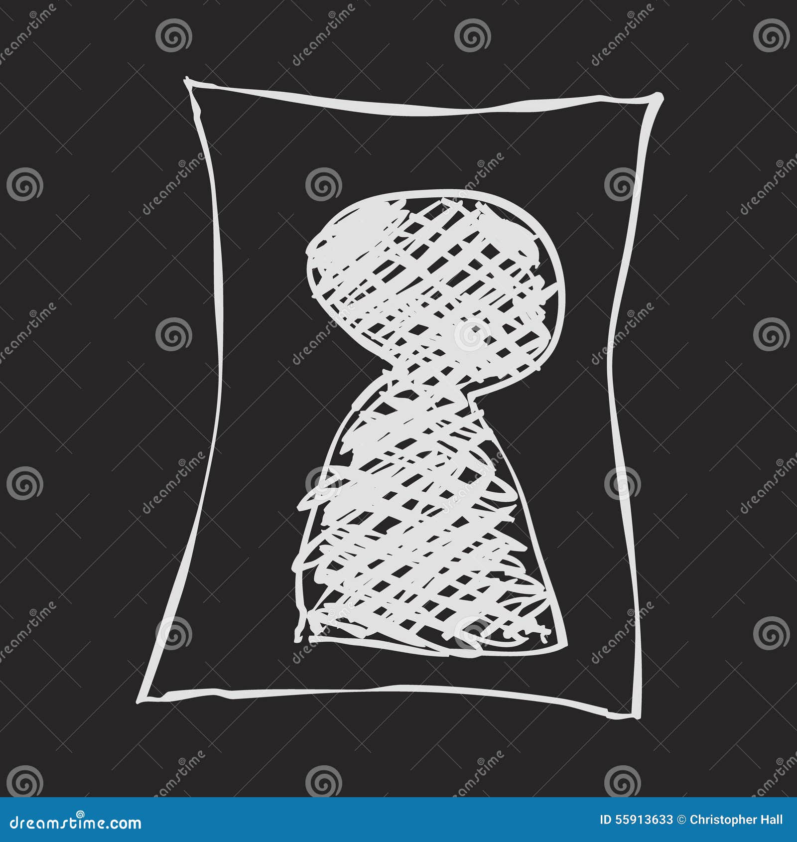 Simple doodle of a keyhole stock vector. Illustration of hole - 55913633
