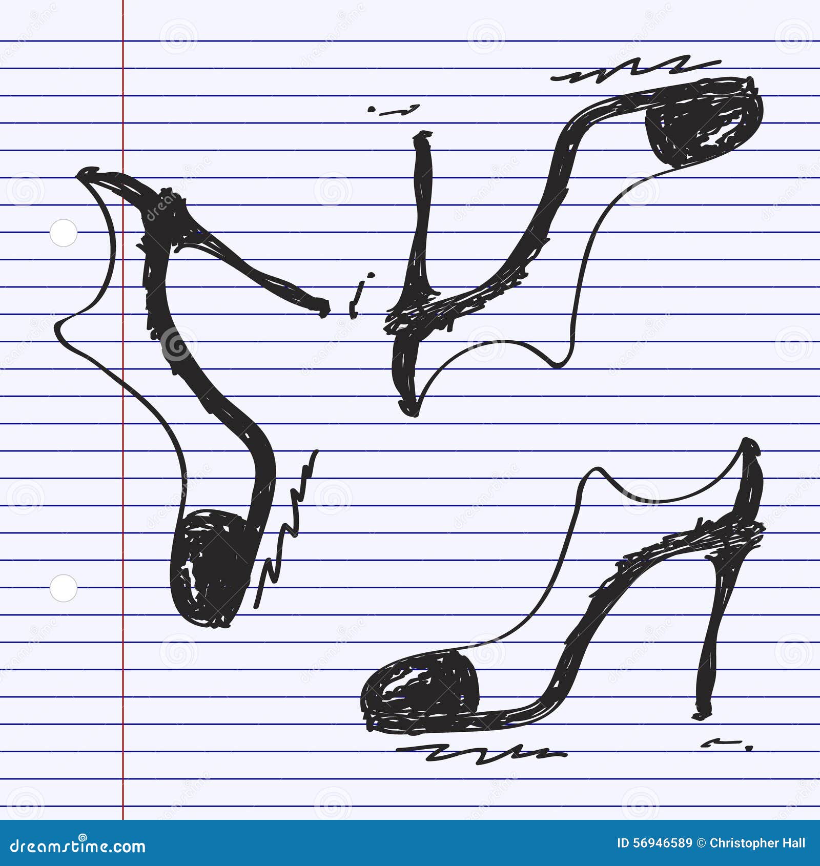 Simple Doodle of a Ladies Shoe Stock Vector - Illustration of footwear ...