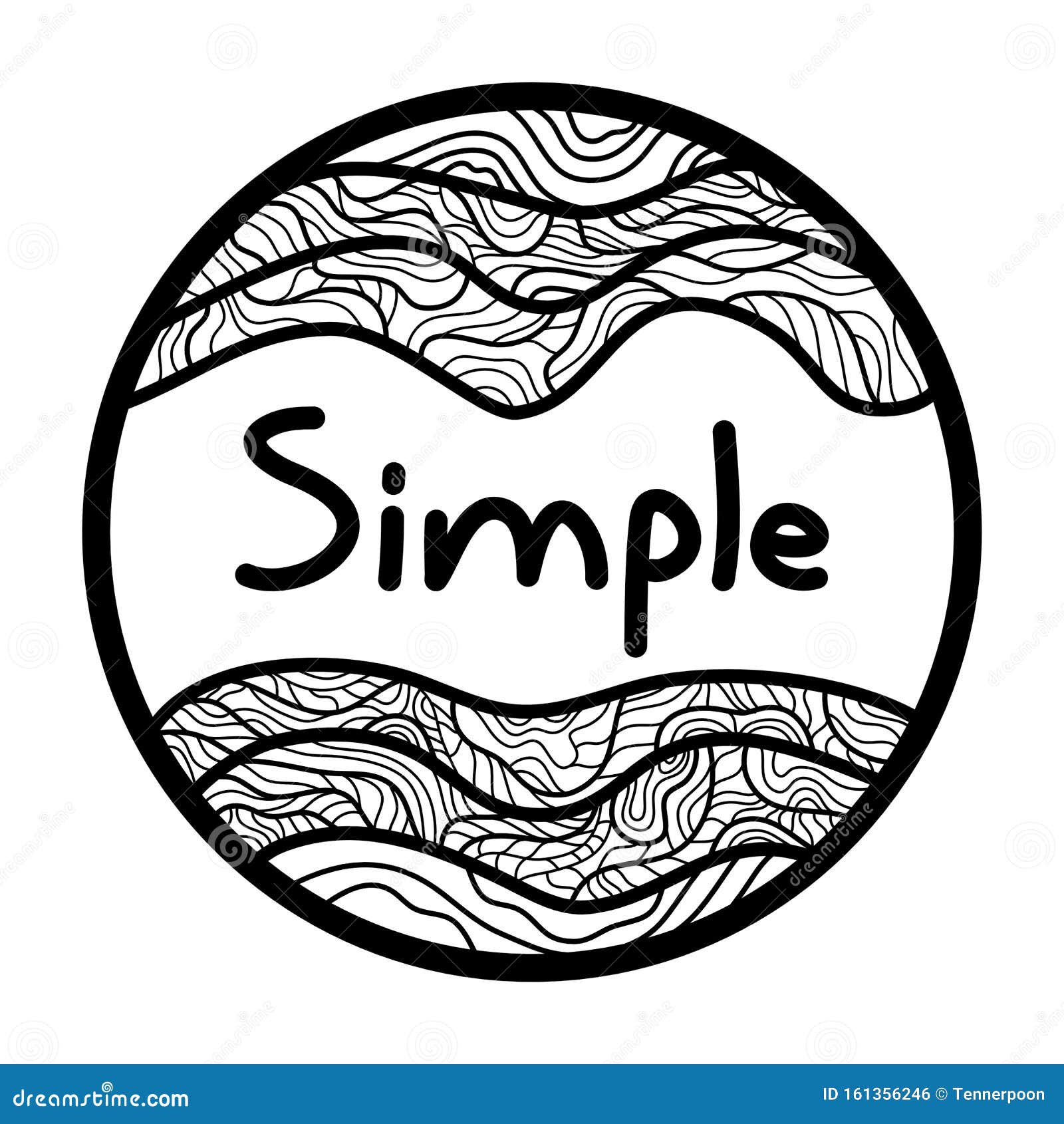 Simple Doodle Line with Circle Shape Vector Stock Illustration ...