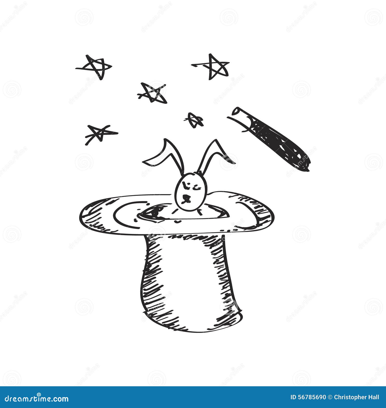 Simple Doodle of a Magic Hat Stock Vector - Illustration of background ...