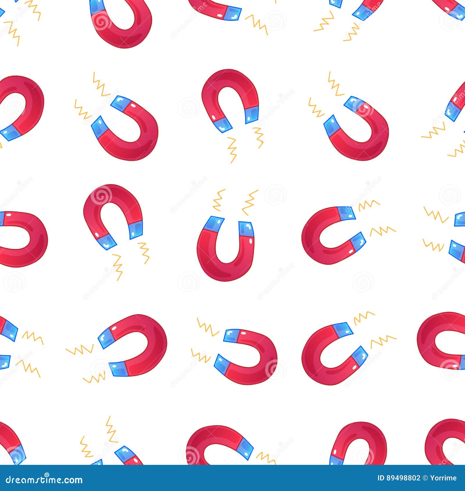 Simple Doodle Magnet Seamless Pattern Stock Vector - Illustration of ...