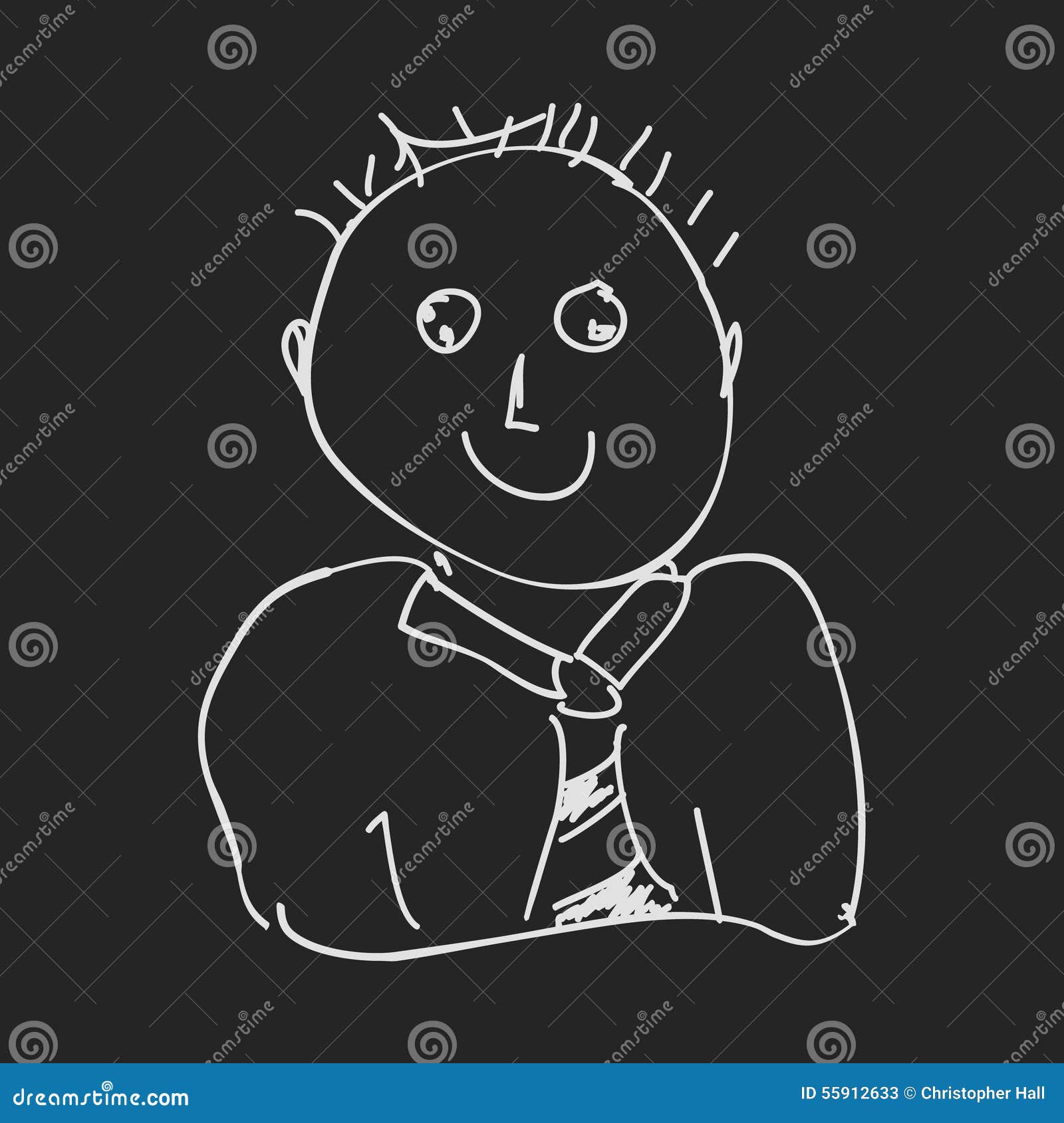 Simple doodle of a man stock vector. Illustration of black - 55912633