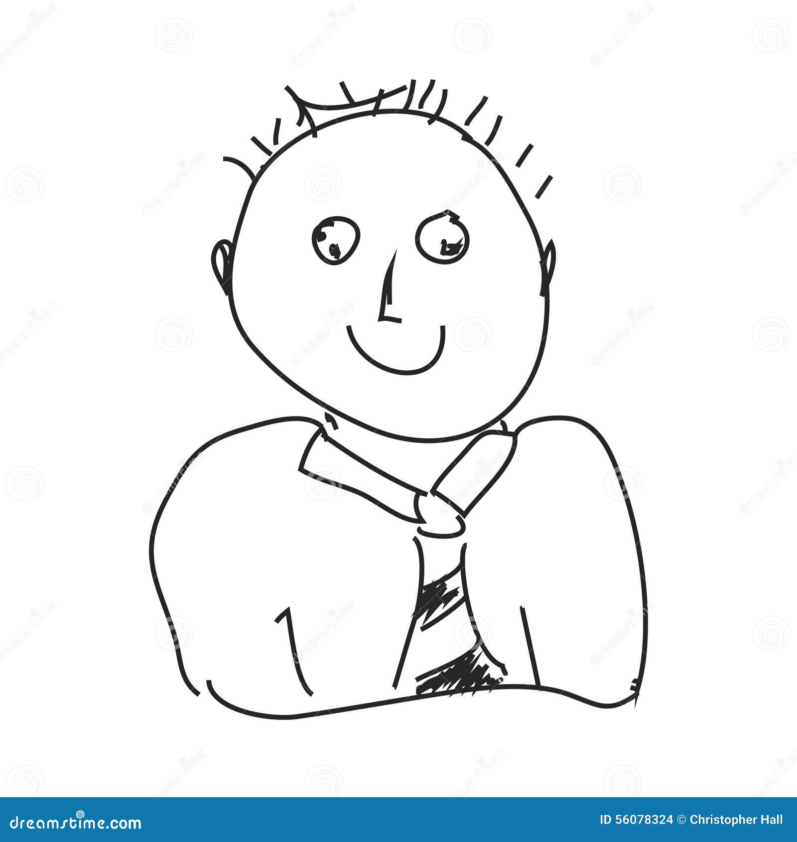 Simple doodle of a man stock vector. Illustration of portrait - 56078324