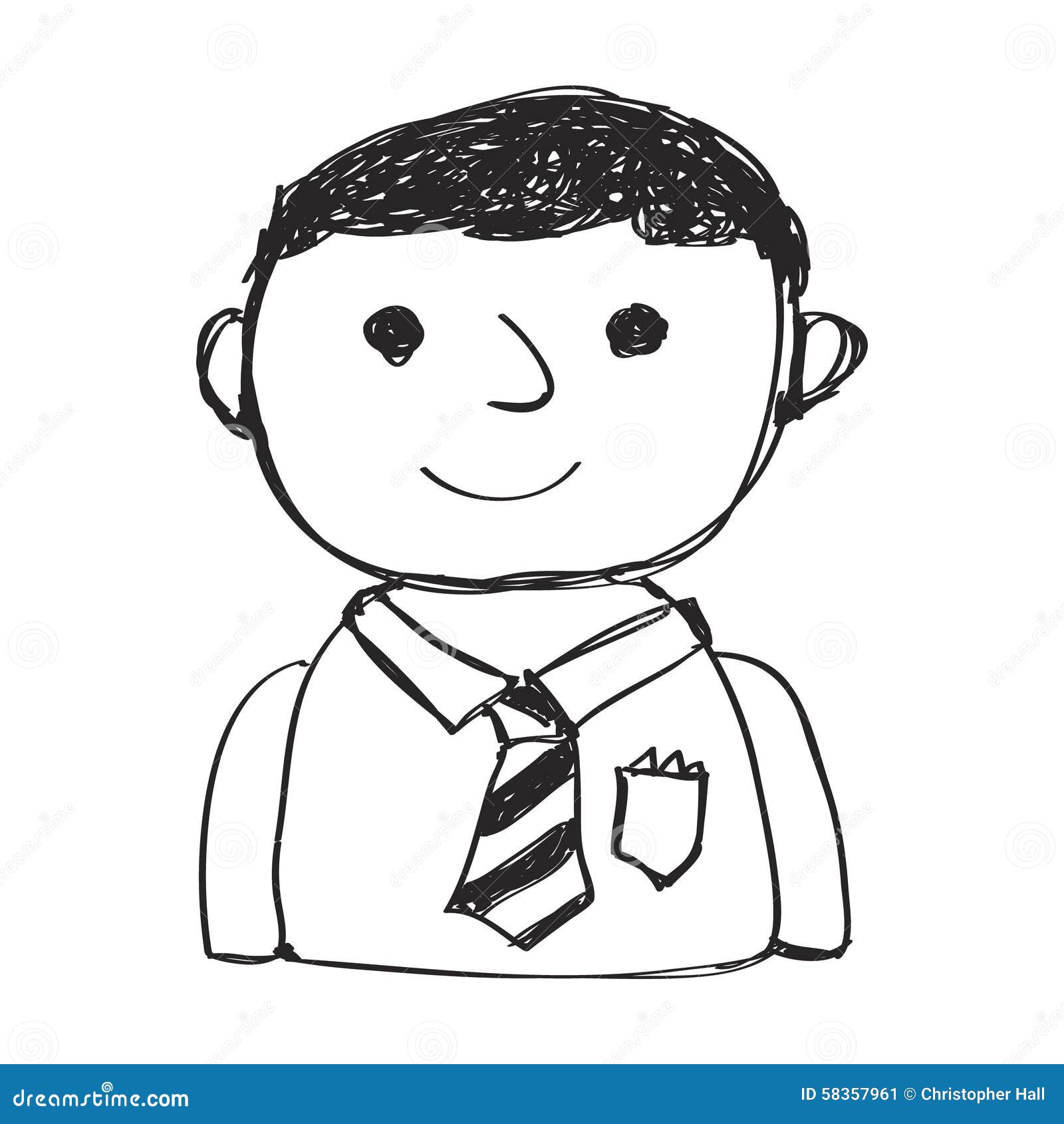 Simple doodle of a man stock vector. Illustration of male - 58357961