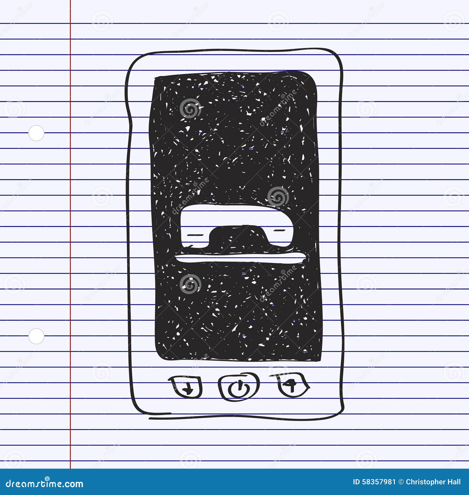 Simple Doodle of a Mobile Phone Stock Vector - Illustration of drawn ...