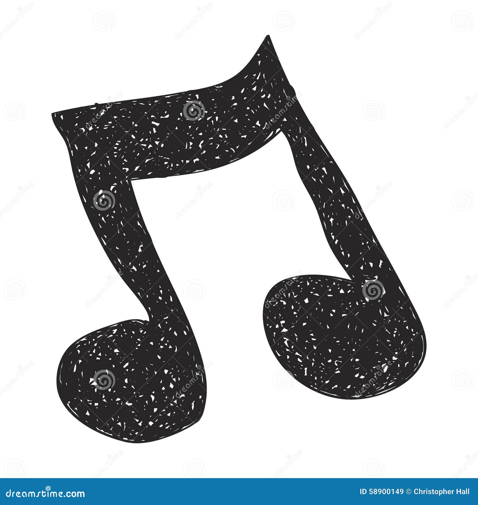 Simple Doodle of a Music Note Stock Vector - Illustration of white ...