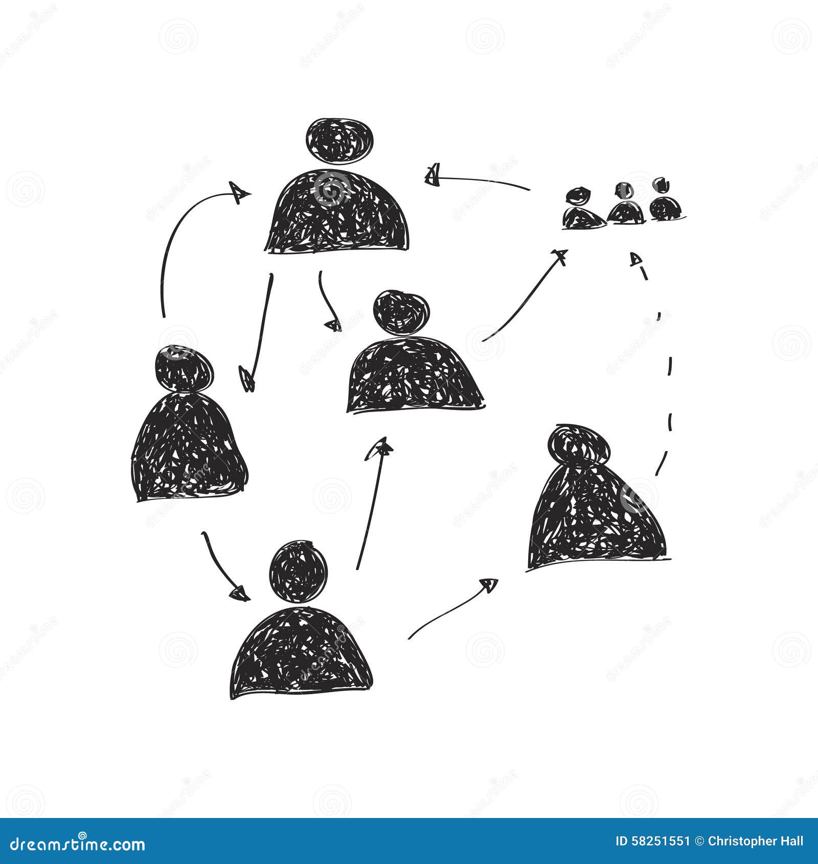Simple doodle of a network stock vector. Illustration of communication ...