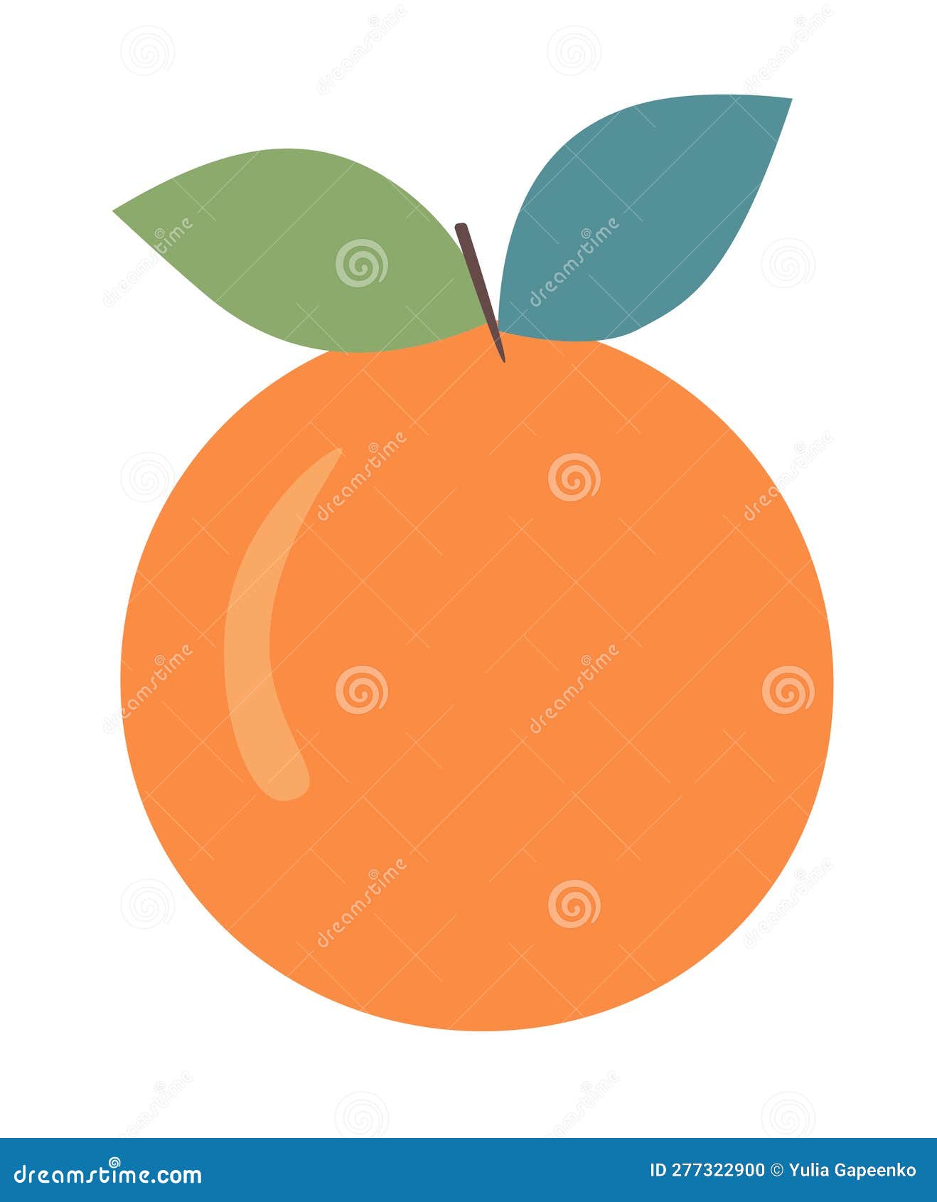 Simple Doodle Orange Fruit on White. Vector Illustration Stock Vector ...