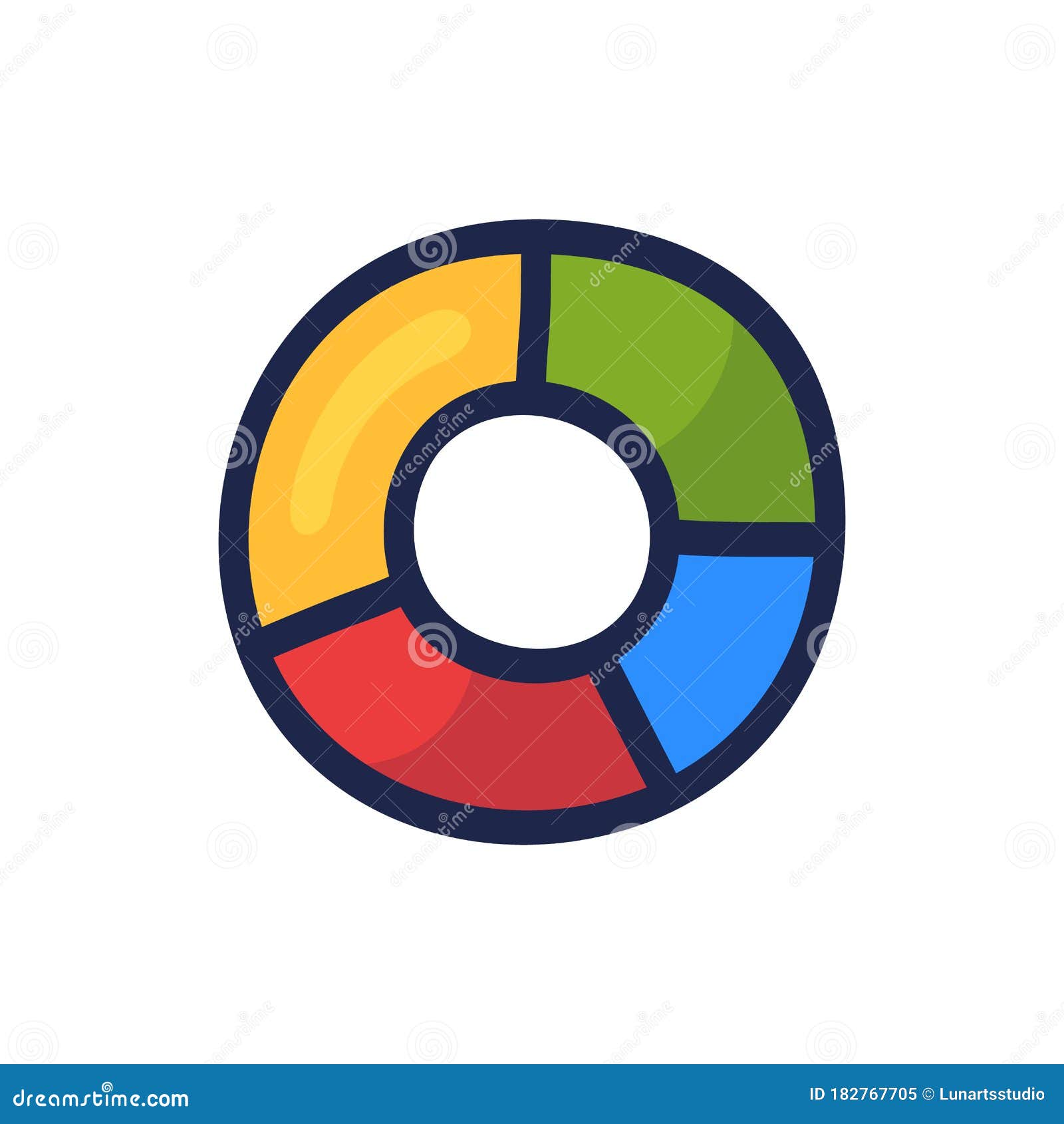 Simple Doodle of a Pie Chart. Cartoon Hand Draw Vector Illustration ...