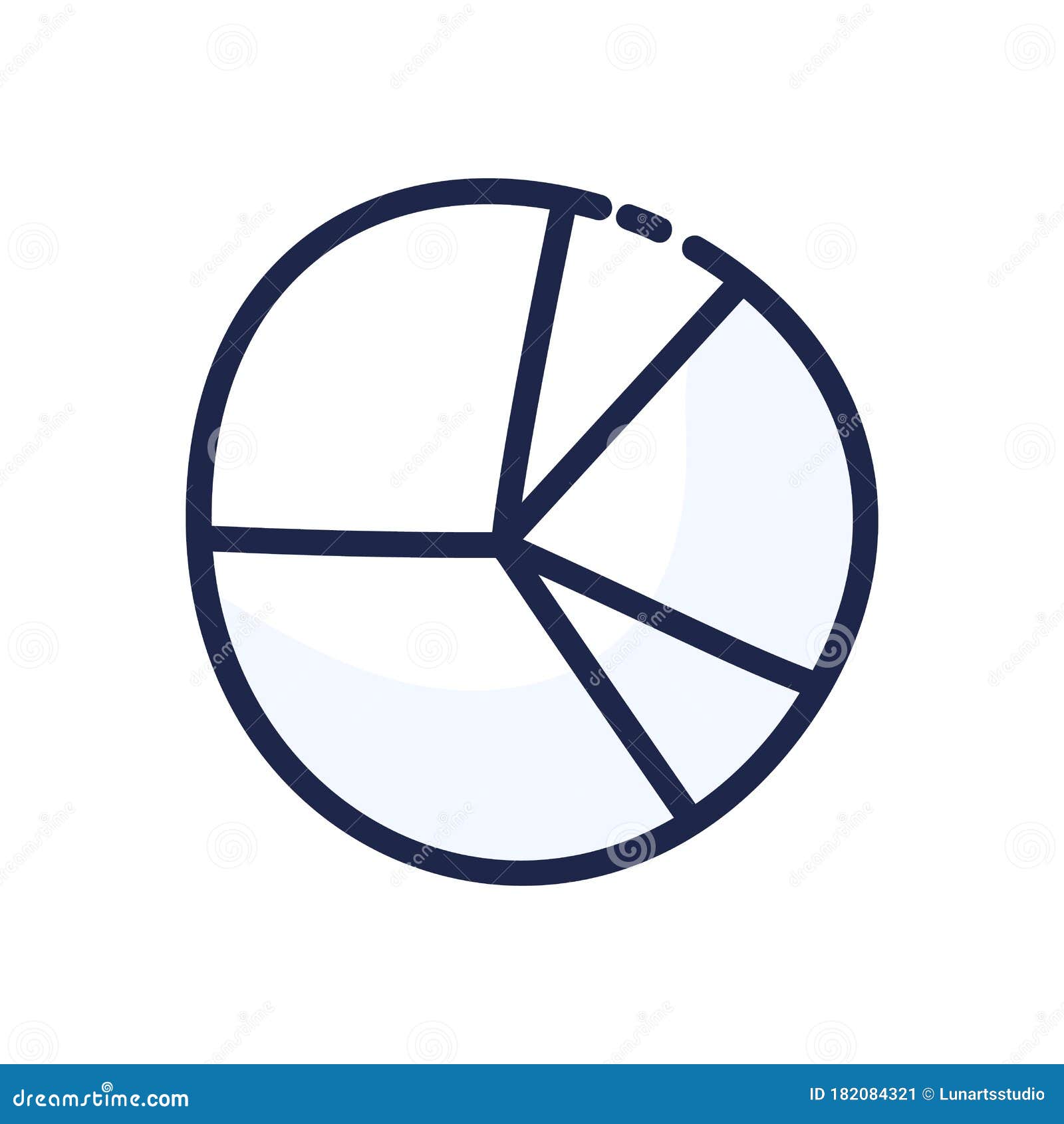 Simple Doodle of a Pie Chart. Cartoon Hand Draw Vector Illustration ...