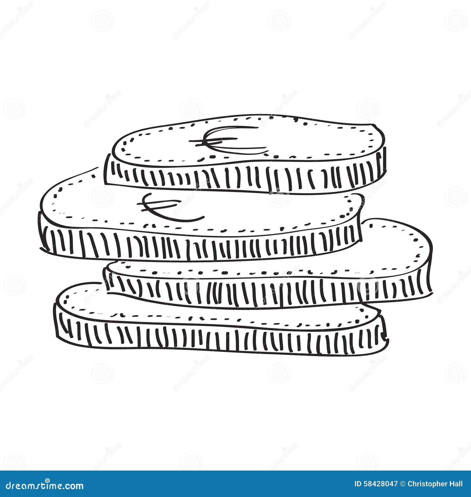 Simple Doodle of a Pile of Coins Stock Vector - Illustration of dollar ...