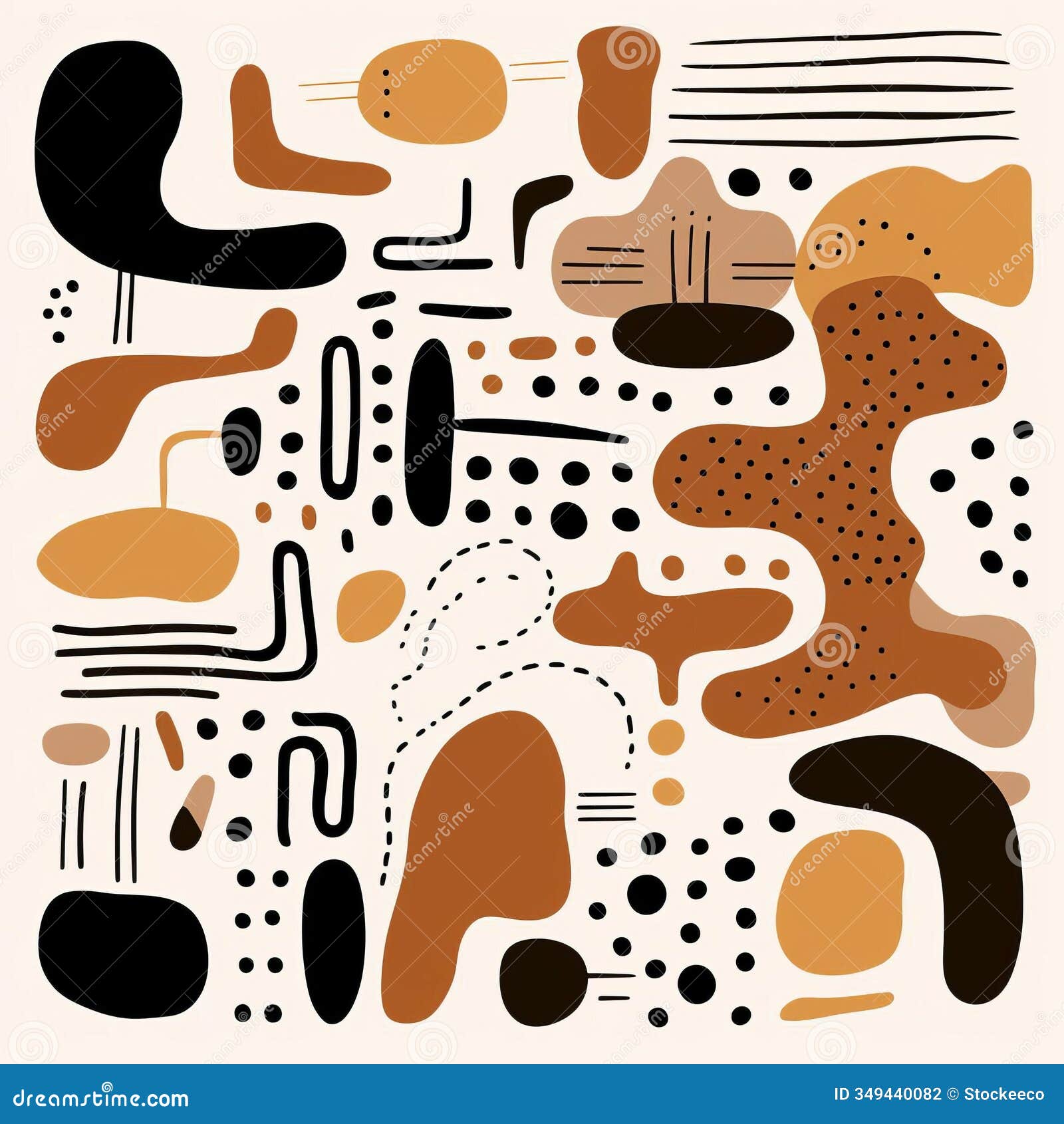 Simple Doodle Poster Design with Thick Lines and Bistre Stock ...