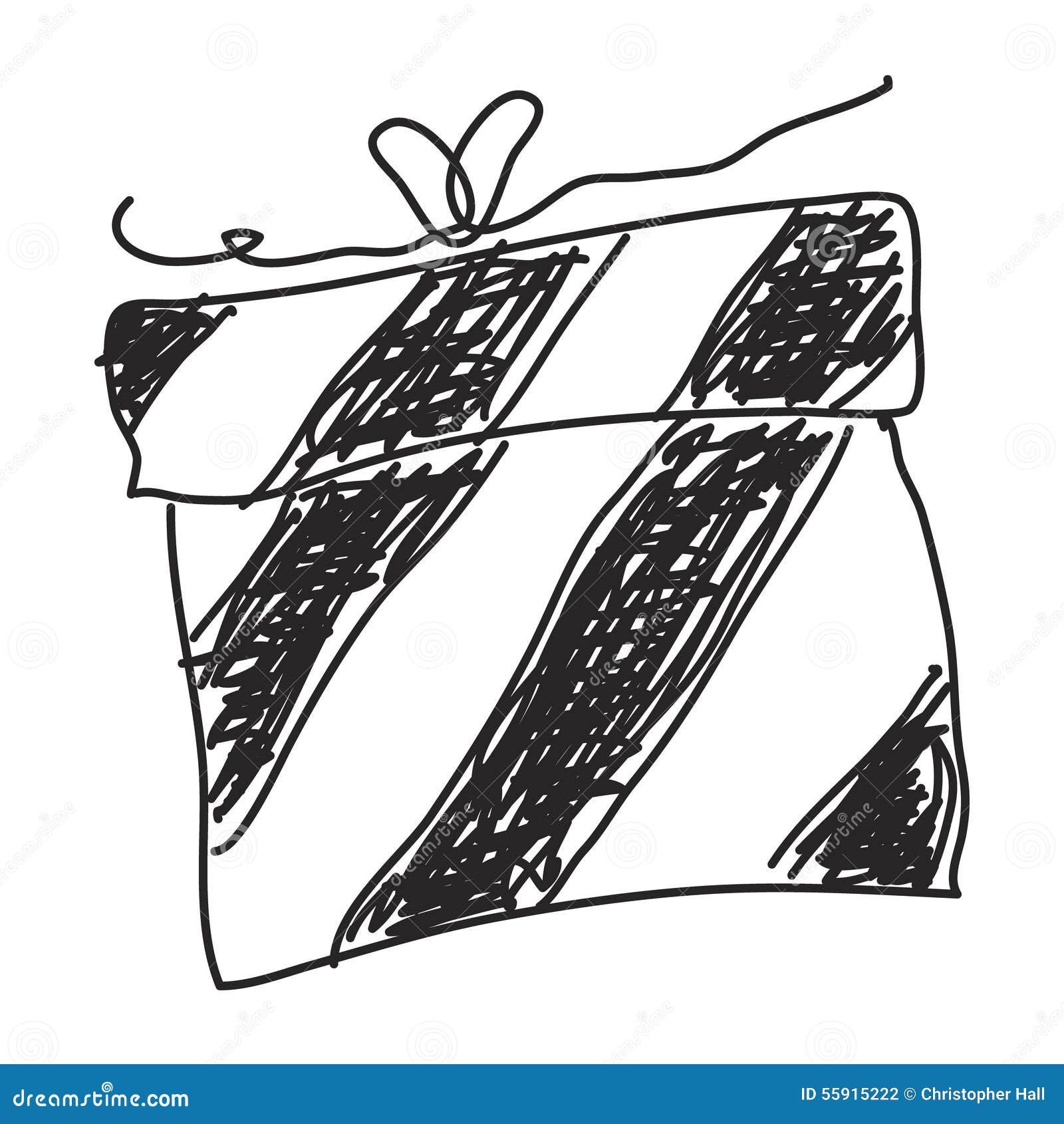 Simple doodle of a present stock vector. Illustration of design - 55915222