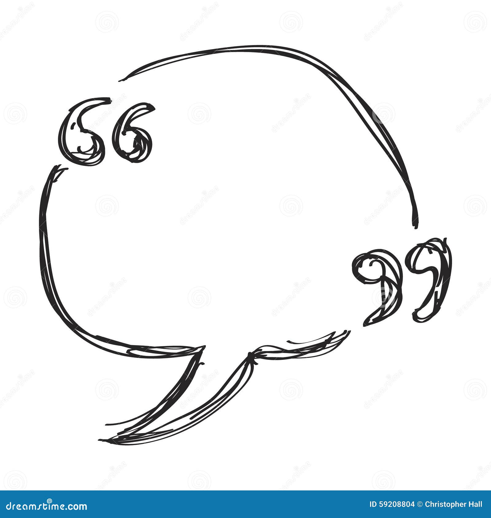 Simple doodle of a quote stock vector. Illustration of drawing - 59208804
