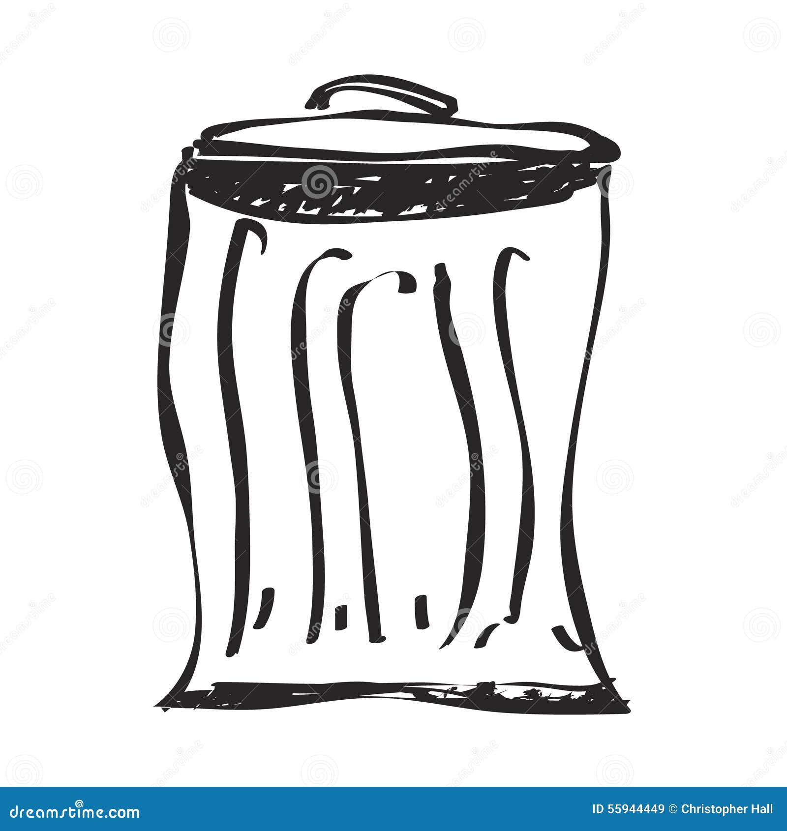 Simple Doodle of a Rubbish Bin Stock Illustration - Illustration of ...