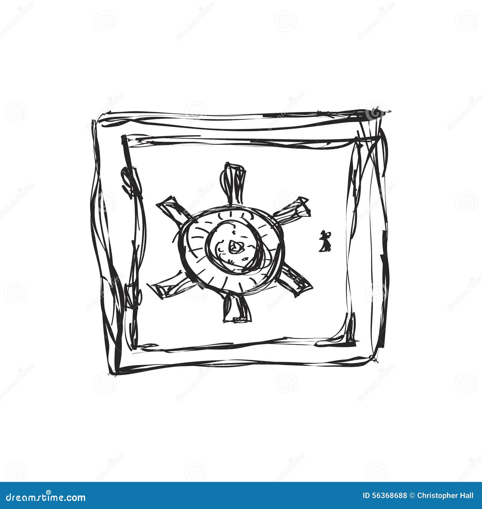 Simple doodle of a safe stock vector. Illustration of doodle - 56368688