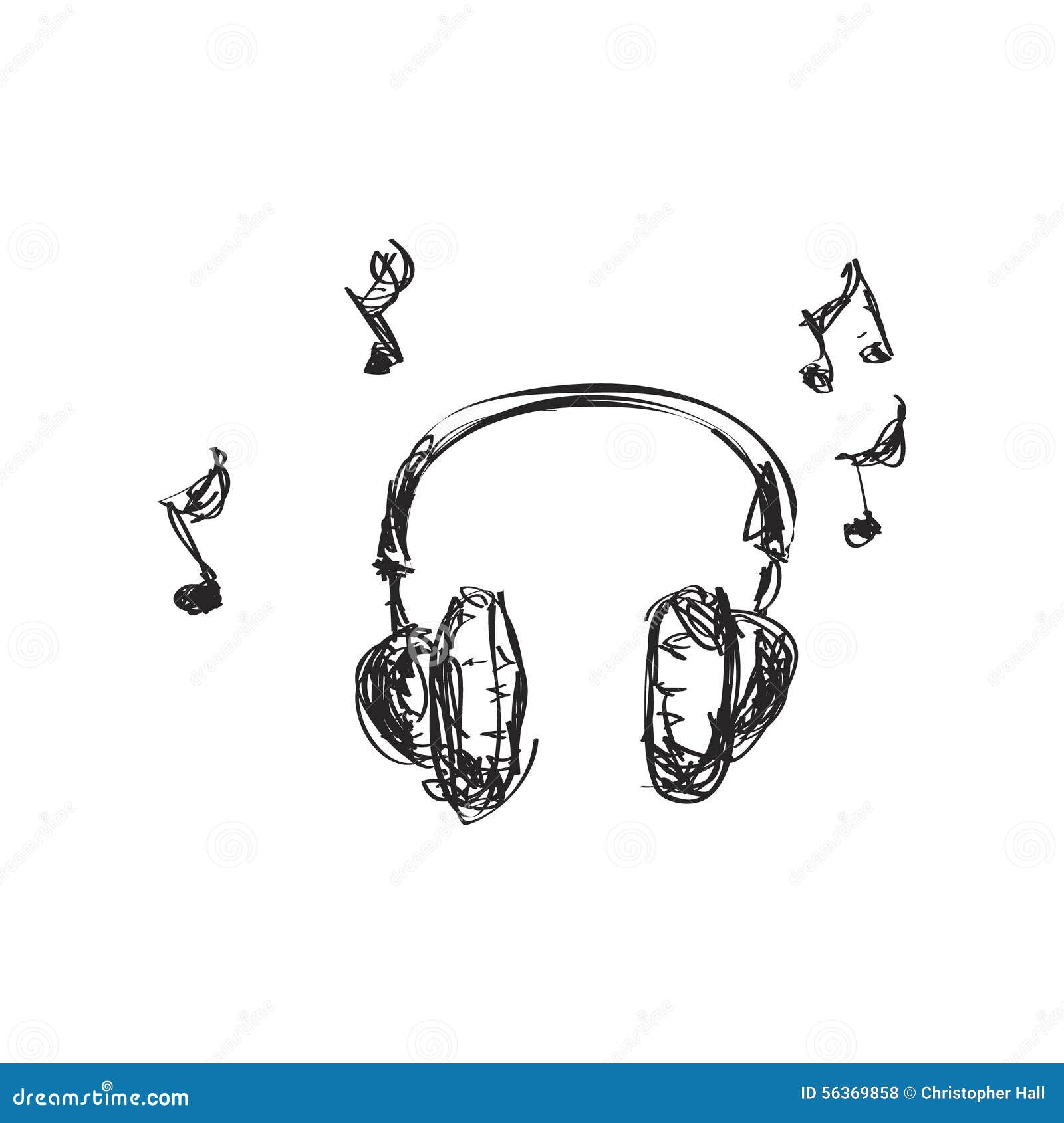 Simple Doodle of a Set of Headphones Stock Vector - Illustration of ... Simple Doodle of a Set of Headphones Stock Vector - Illustration of ...