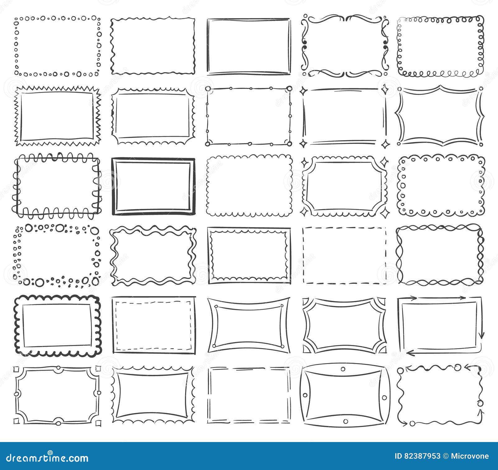 Simple Doodle, Sketch Square Vector Frames Stock Vector - Illustration ...