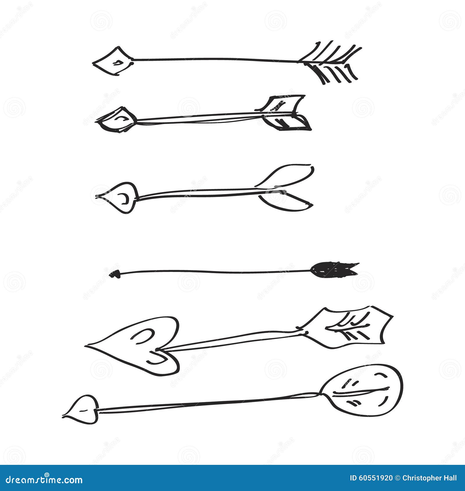 Simple Doodle of Some Arrows Stock Illustration - Illustration of ...