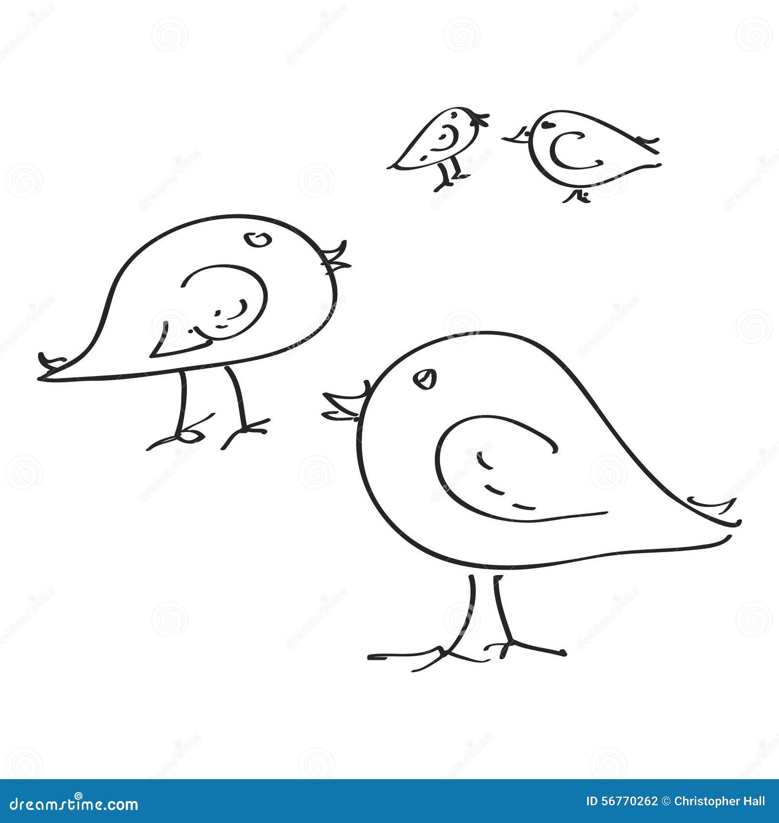 Simple Doodle of Some Birds Stock Vector - Illustration of hand, birds ...