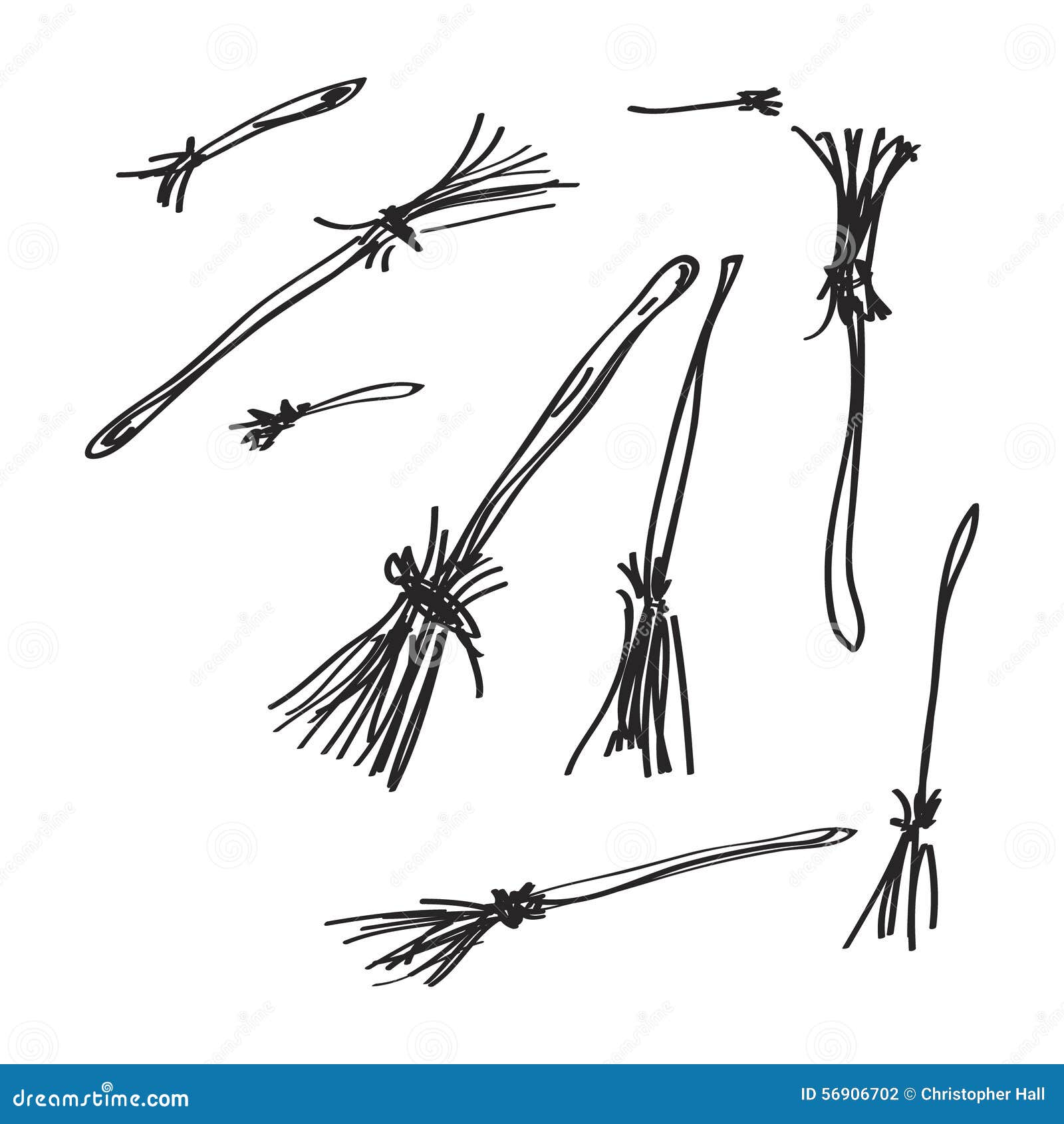 Simple Doodle of Some Broomsticks Stock Vector - Illustration of drawn ...
