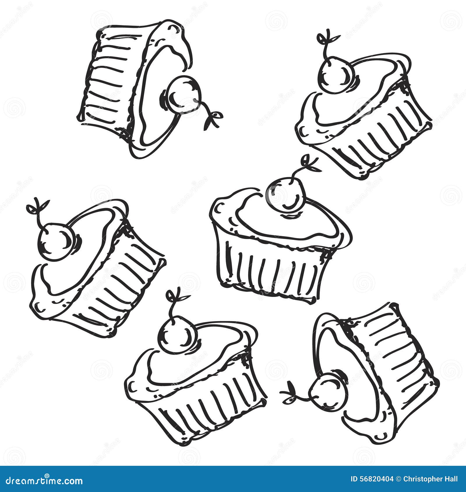 Simple Doodle of Some Cakes Stock Vector - Illustration of dessert ...