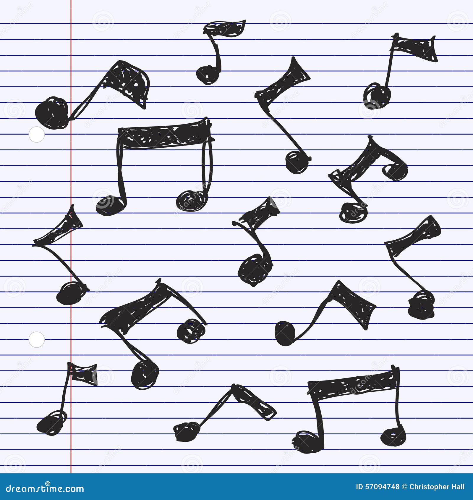 Simple Doodle of Some Music Notes Stock Vector - Illustration of white ...