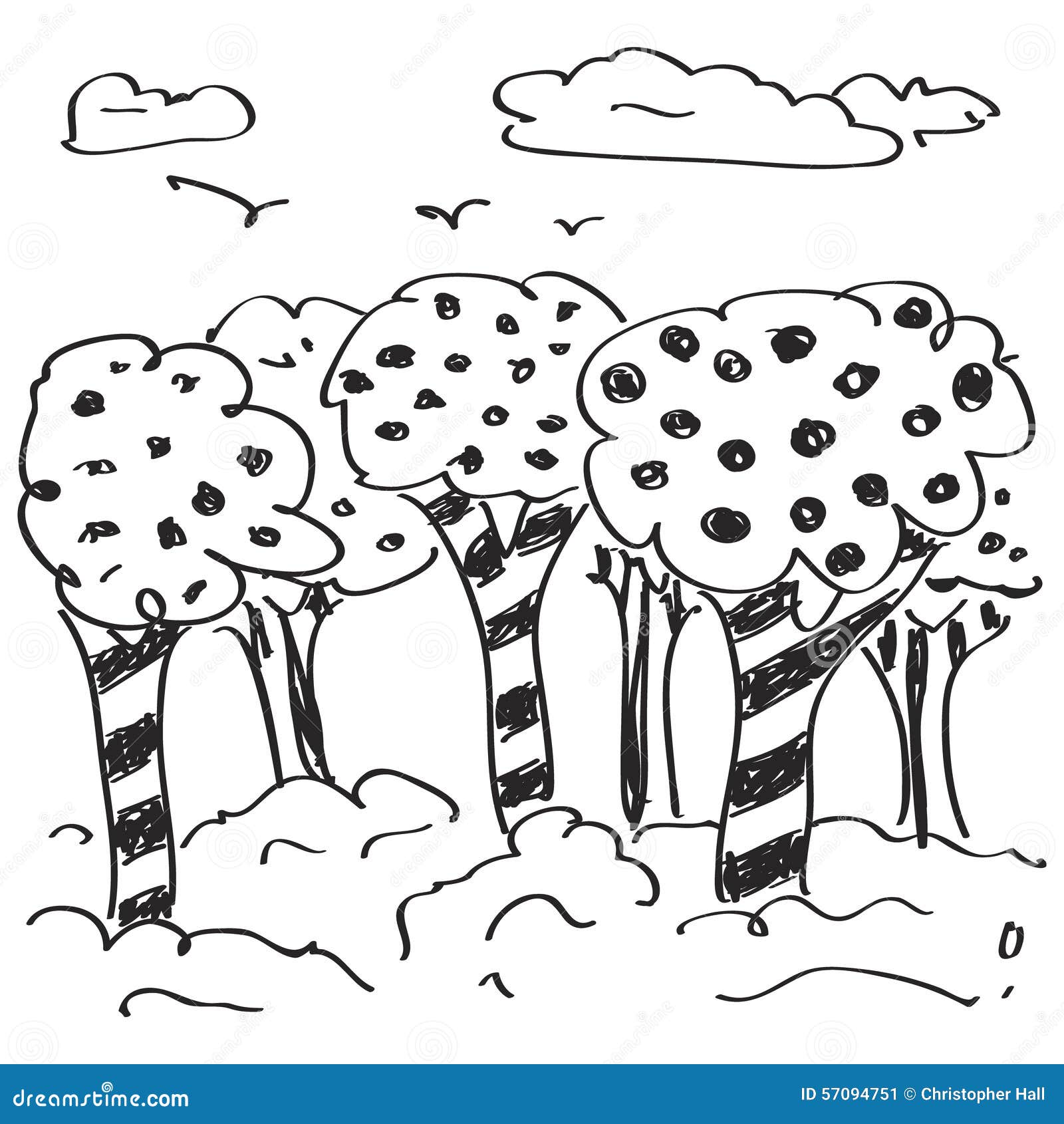 Simple Doodle of Some Trees Stock Vector - Illustration of trees, hand ...