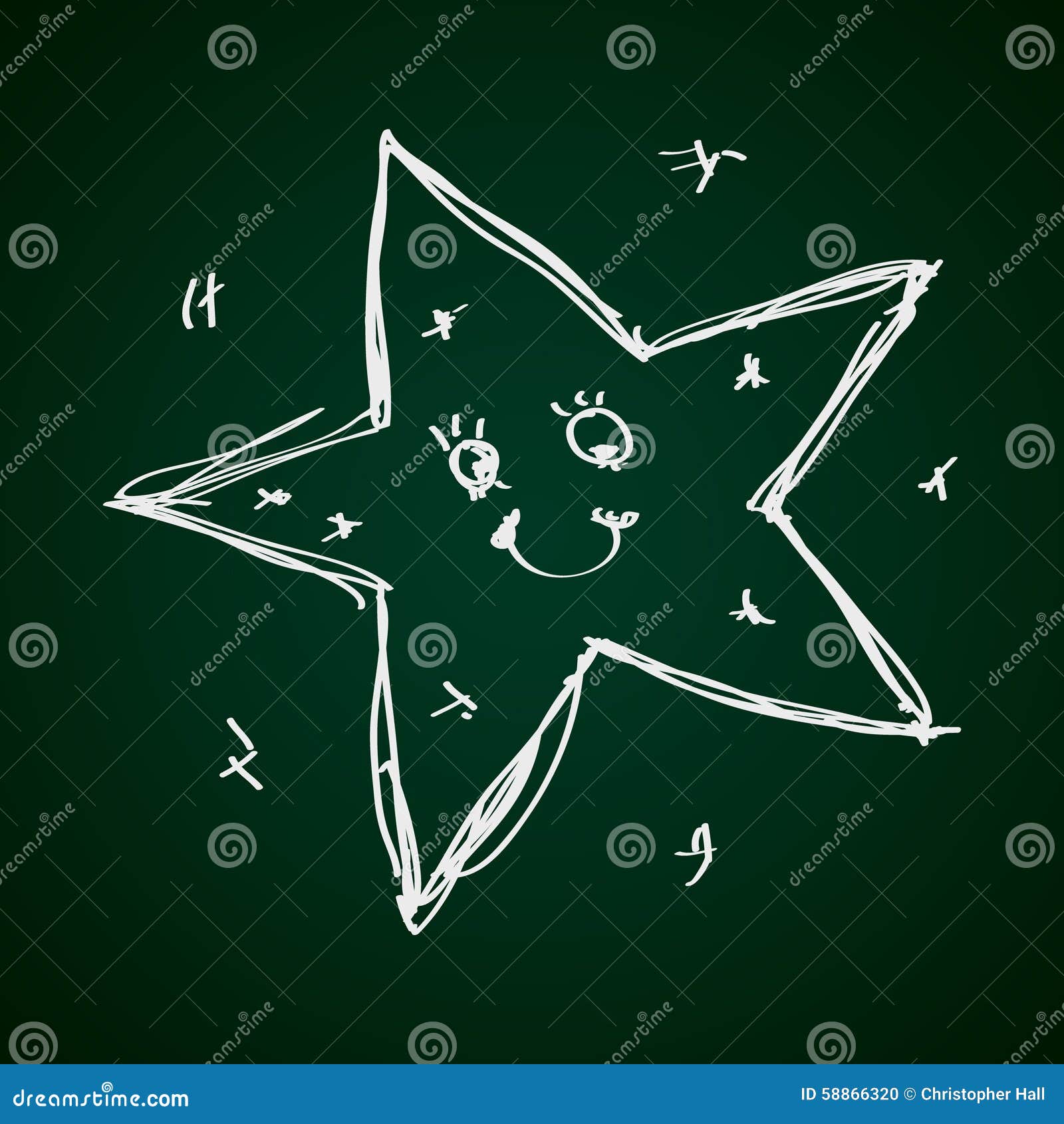 Simple doodle of a star stock vector. Illustration of white - 58866320