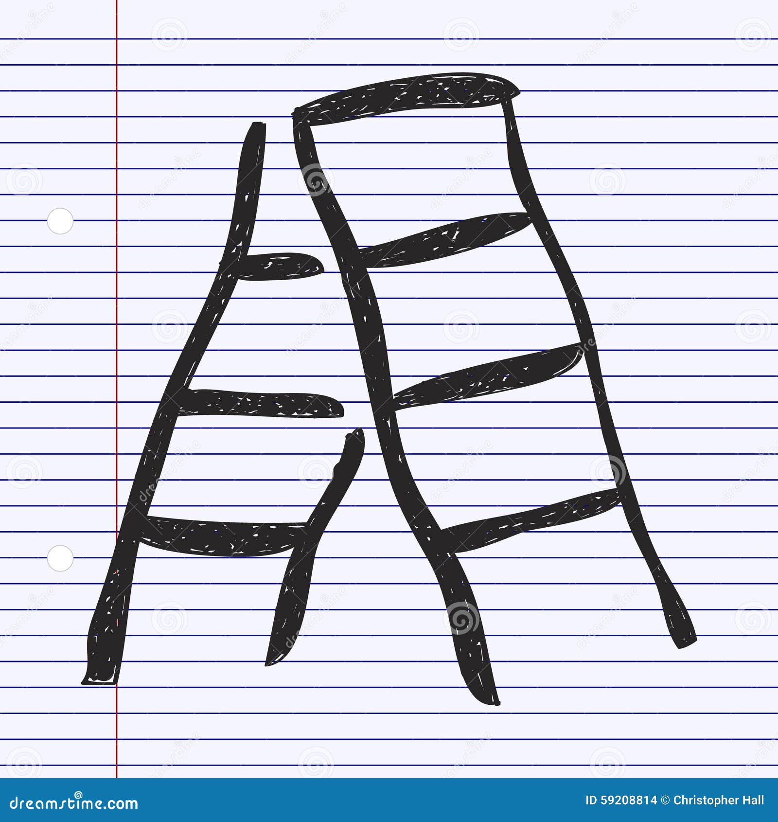 Simple Doodle of a Step Ladder Stock Vector - Illustration of scribble ...