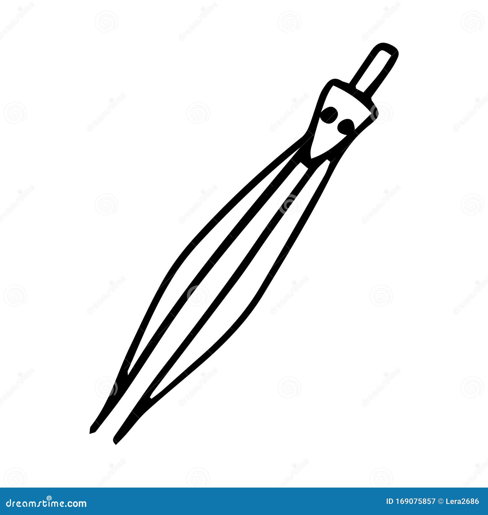 Simple Doodle Style Compass. the Element is Hand-drawn and Isolated on ...