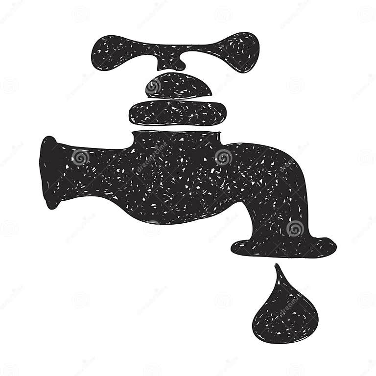 Simple doodle of a tap stock vector. Illustration of water - 59208797