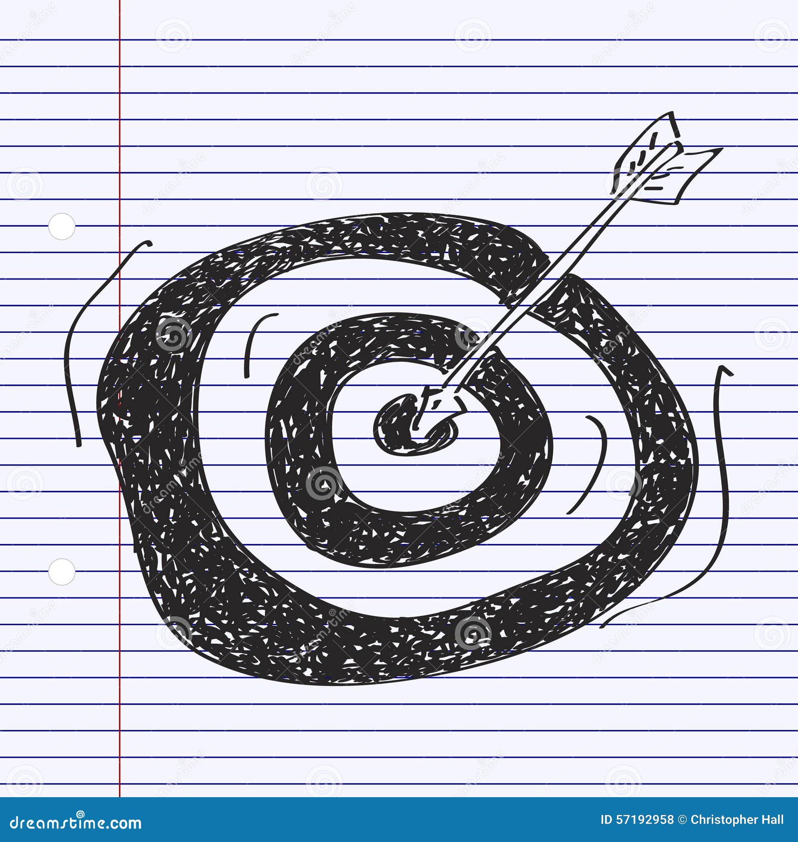 Simple doodle of a target stock vector. Illustration of design - 57192958