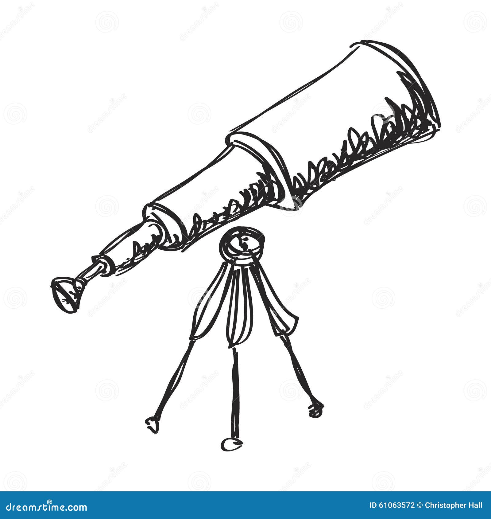 Simple Doodle of a Telescope Stock Illustration - Illustration of ...