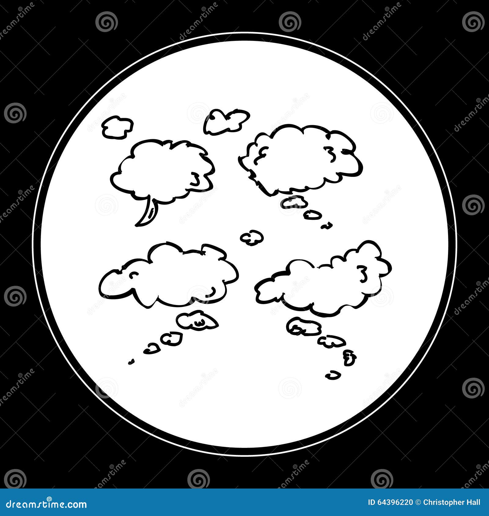 Simple Doodle of Thought Bubbles Stock Illustration - Illustration of ...