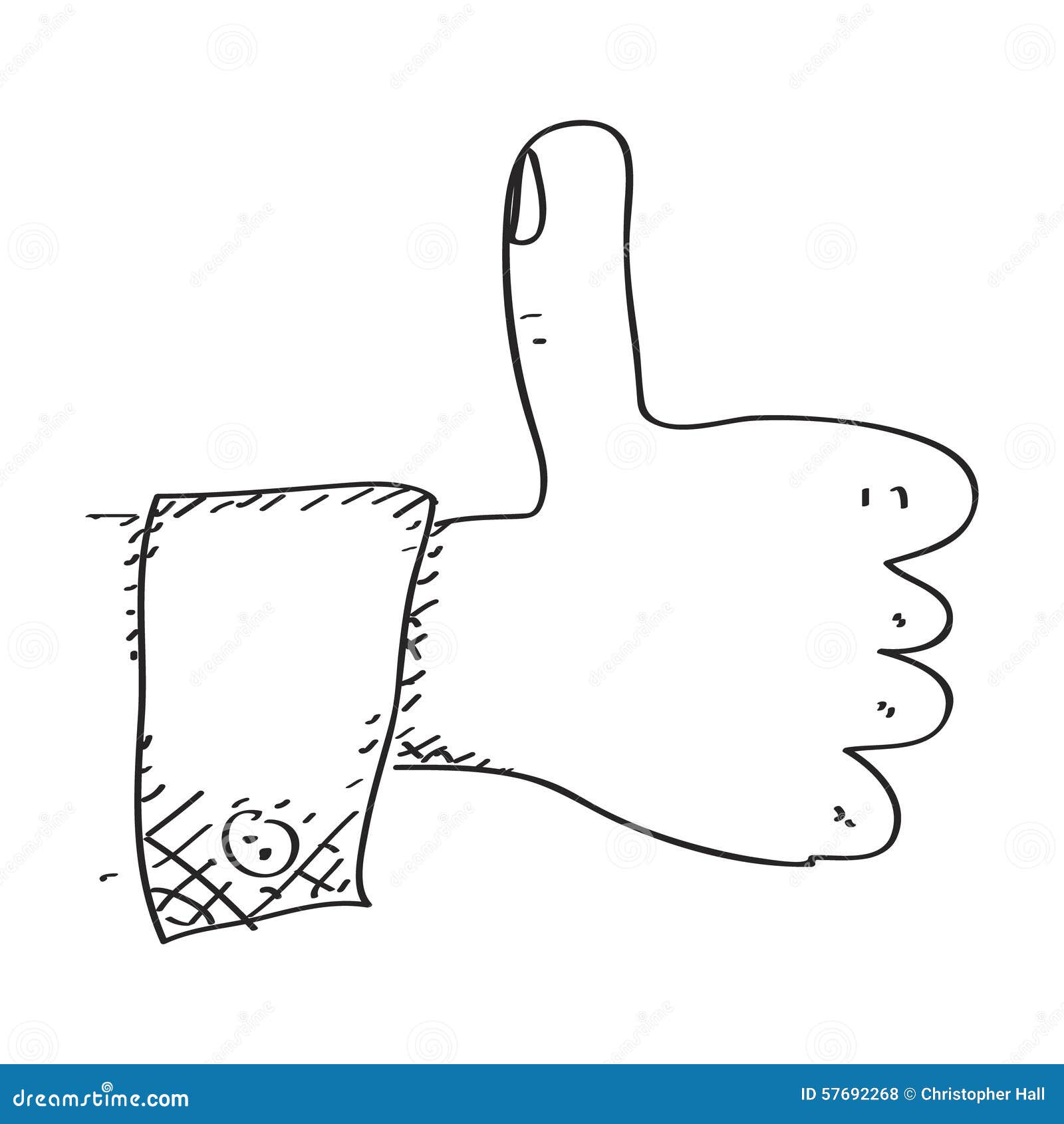 Simple doodle of a thumb stock vector. Illustration of creative - 57692268
