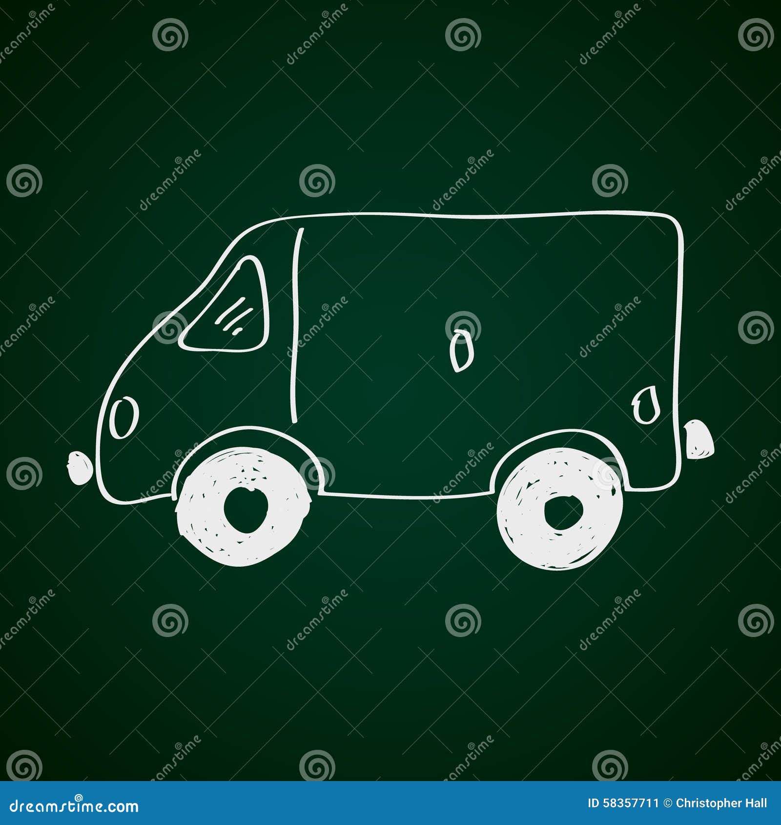 Simple doodle of a van stock vector. Illustration of vehicle - 58357711